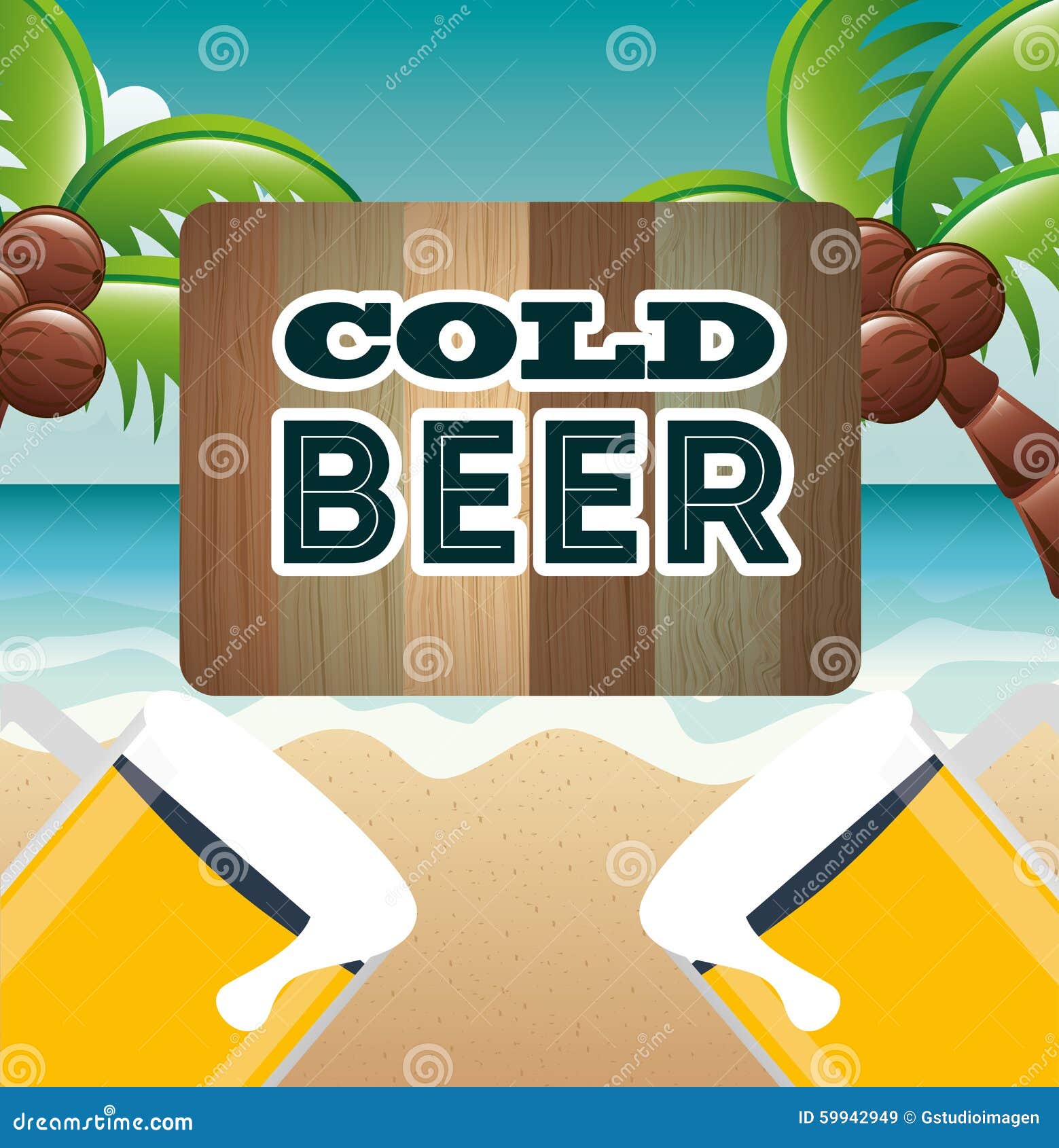 Cold beer stock vector. Illustration of vector, isolated - 59942949