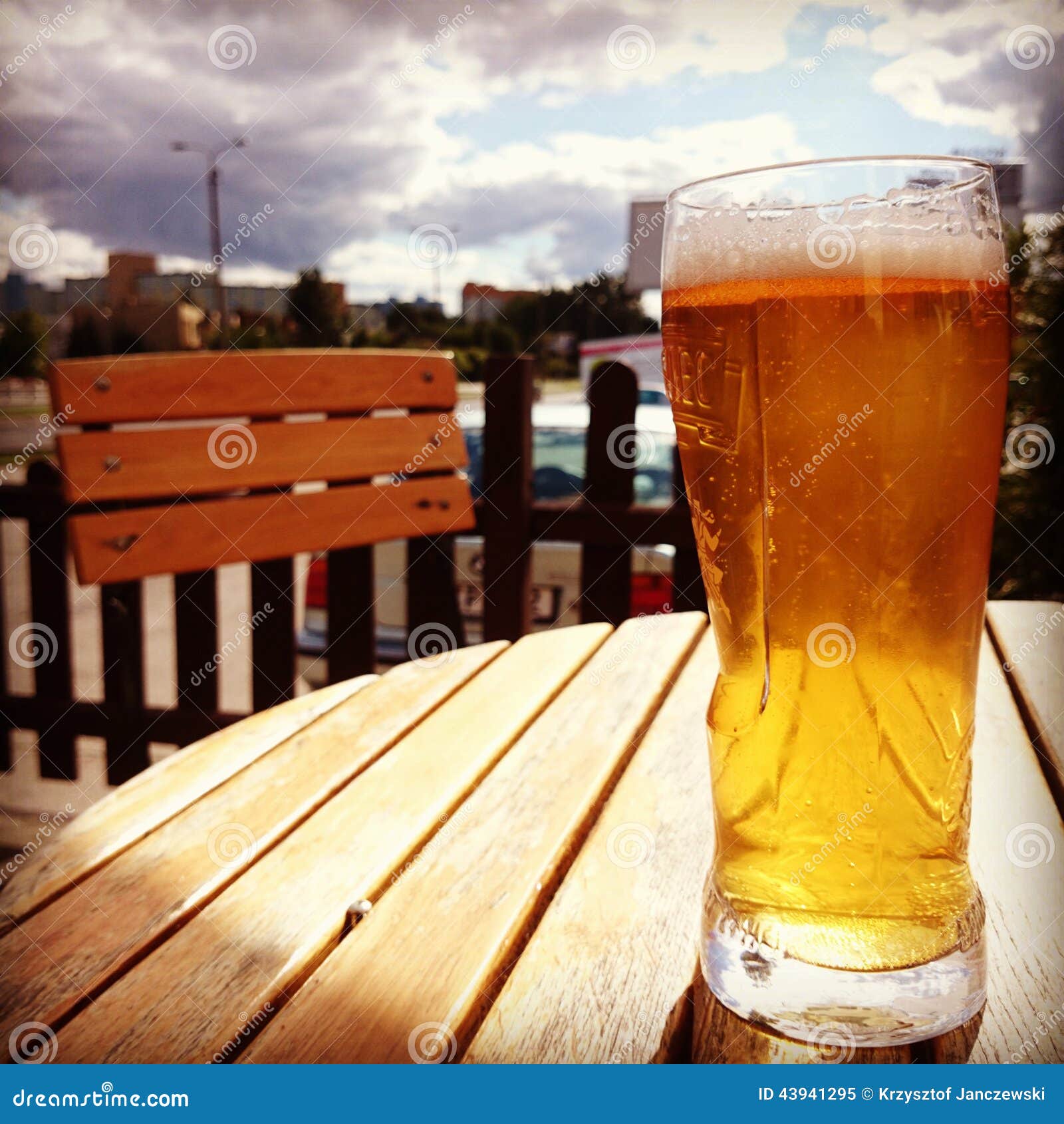 Cold beer. stock image. Image of table, cloud, cold, drink - 43941295