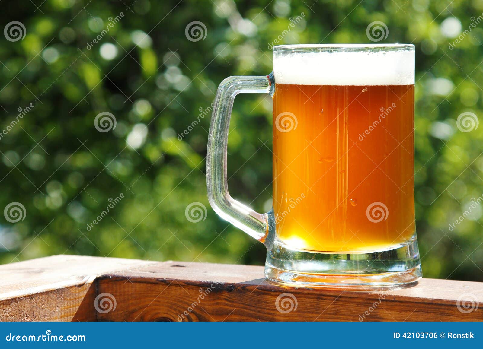 Cold Beer Mug in Sunny Summer Day Stock Photo - Image of objects ...