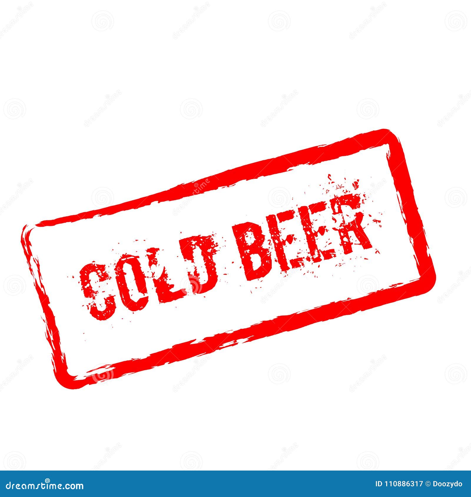 Cold Beer Red Rubber Stamp Isolated on White. Stock Vector ...