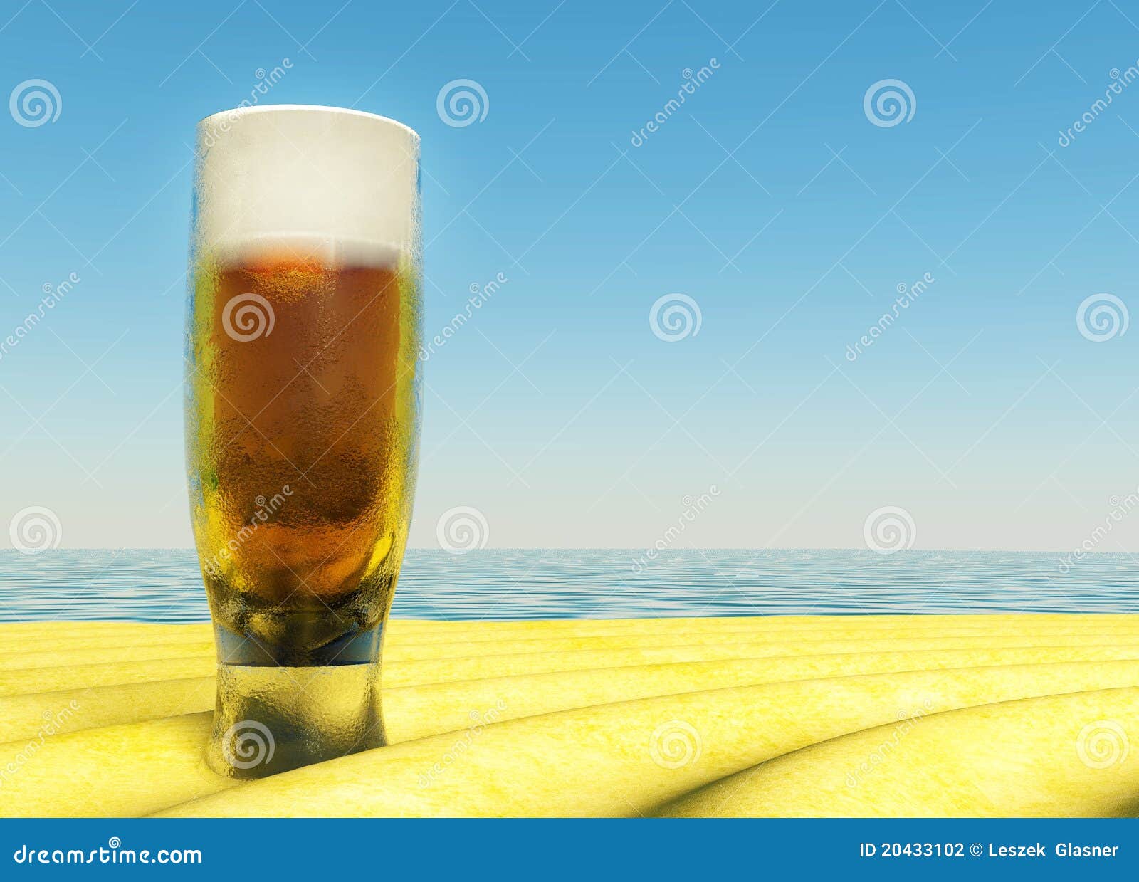 Cold Beer on Summer Sand, Beach Stock Illustration - Illustration of ...