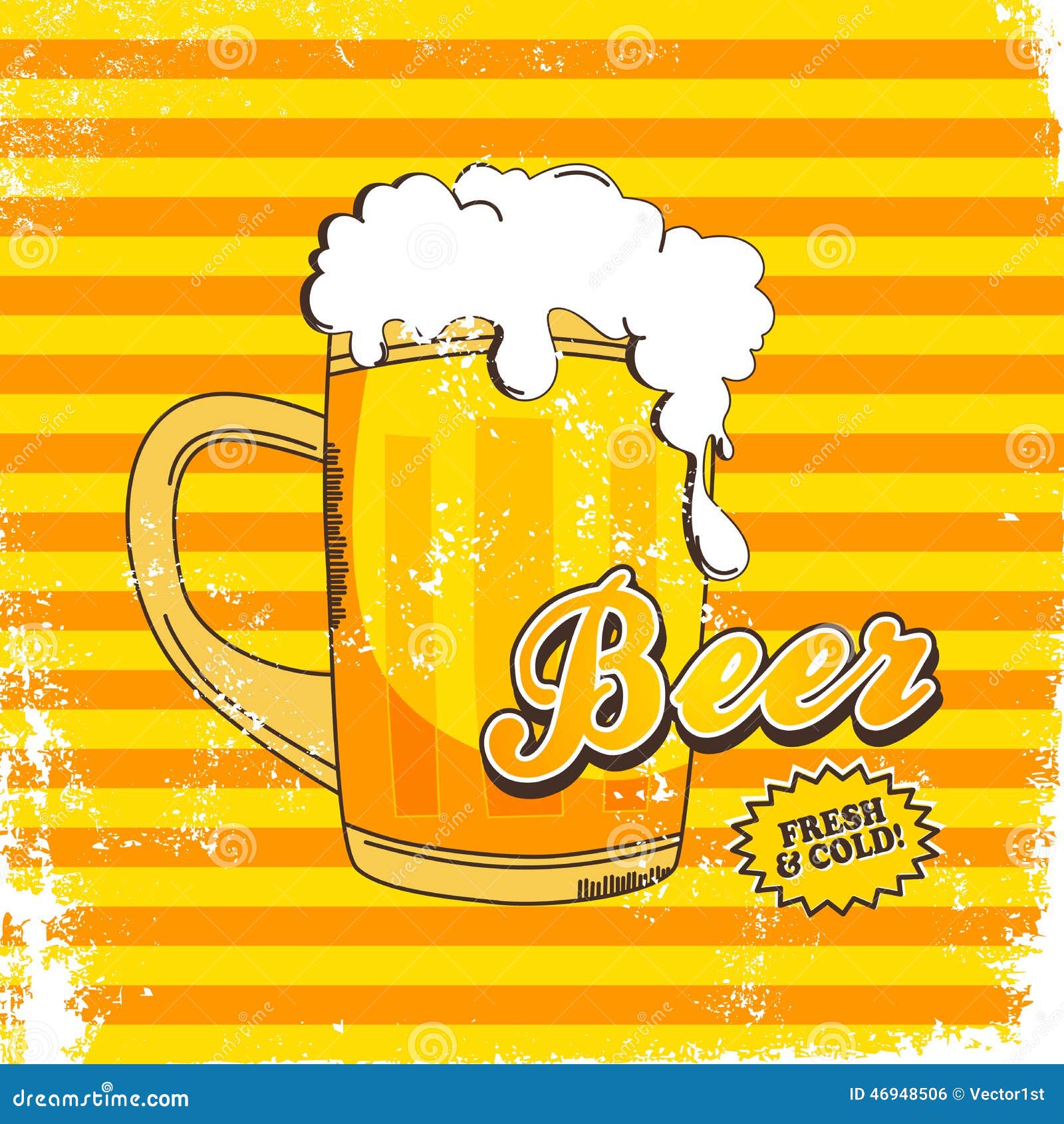 Cold beer stock vector. Illustration of fresh, cold, beer - 46948506