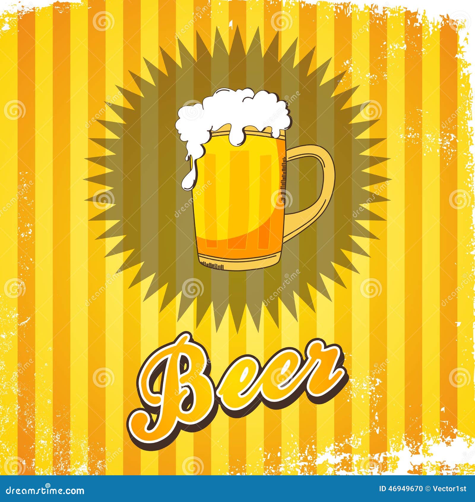Cold beer stock vector. Illustration of brewery, drink - 46949670