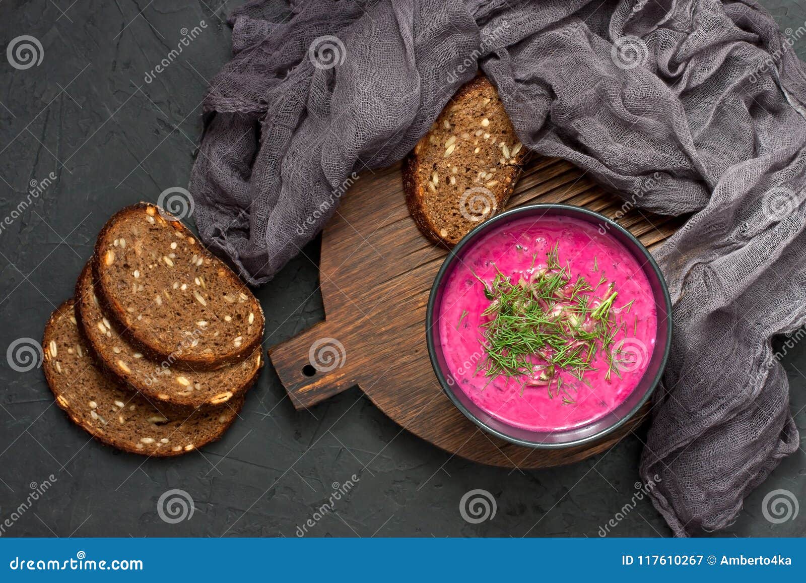 Cold beetroot soup stock image. Image of board, gauze - 117610267
