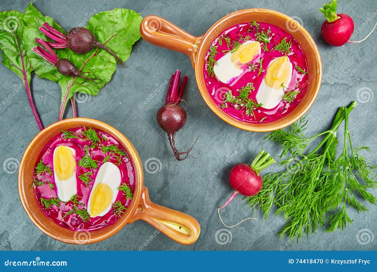 Cold beetroot soup stock photo. Image of kefir, onions - 74418470