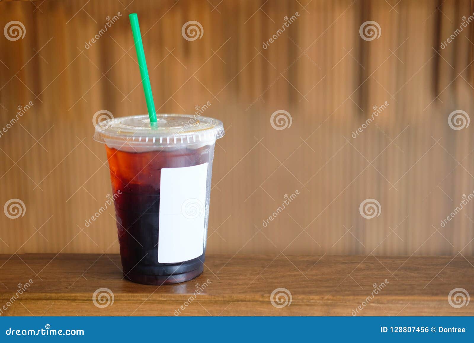 Cold black coffee with ice stock photo. Image of restaurant - 128807456