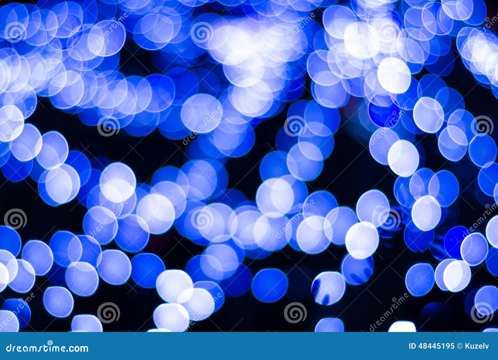 Cold Blue Backround Bokeh of Lights on Christmas Tree Stock Image ...