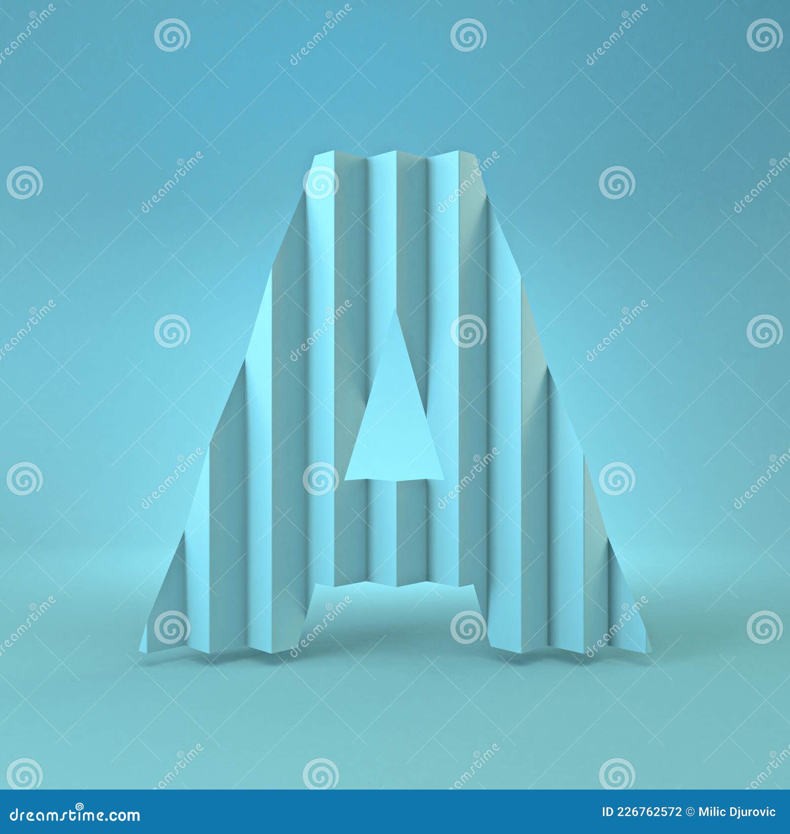 Cold blue font Letter a 3D stock illustration. Illustration of banner ...