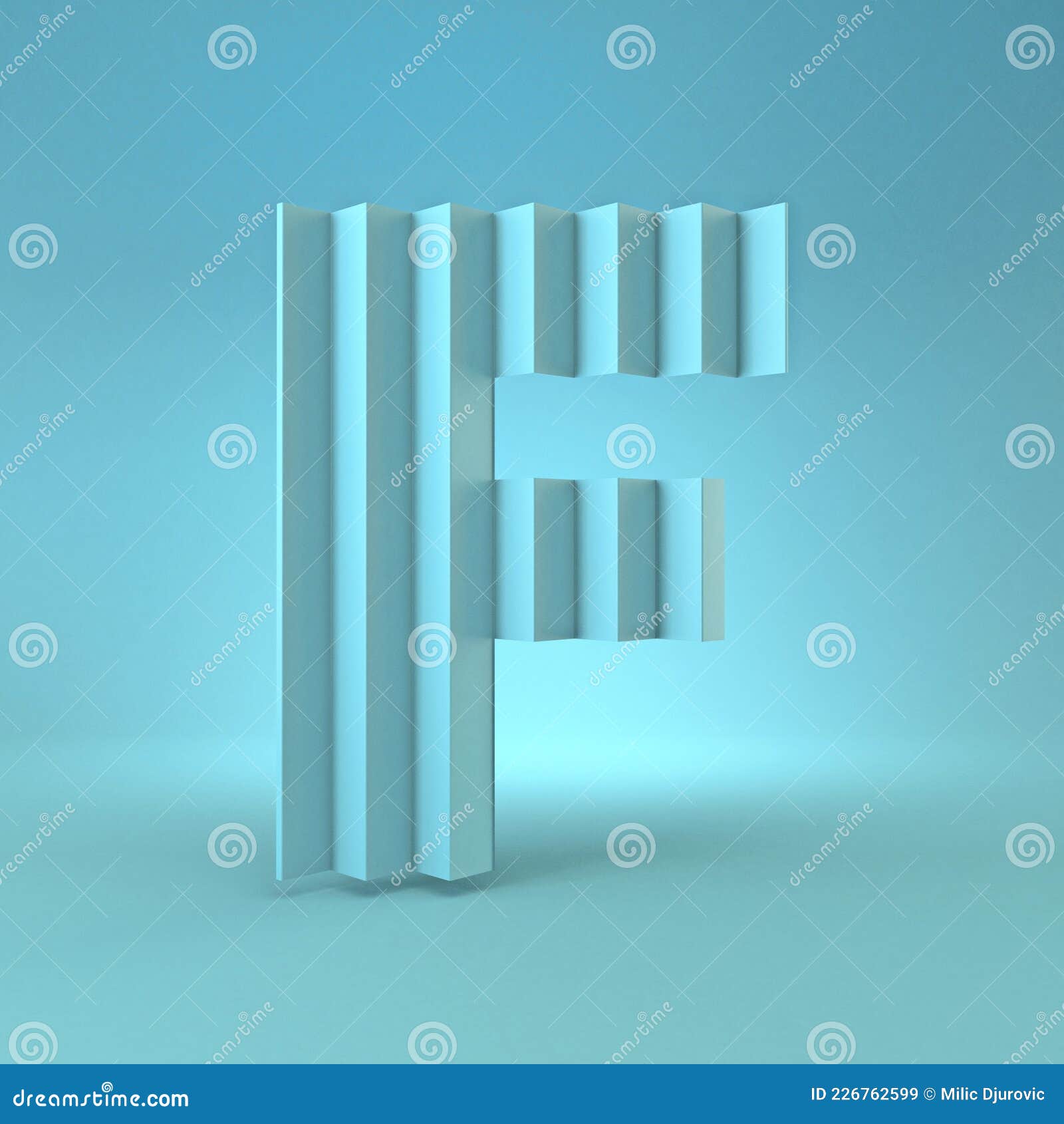 Cold blue font Letter F 3D stock illustration. Illustration of geometry ...