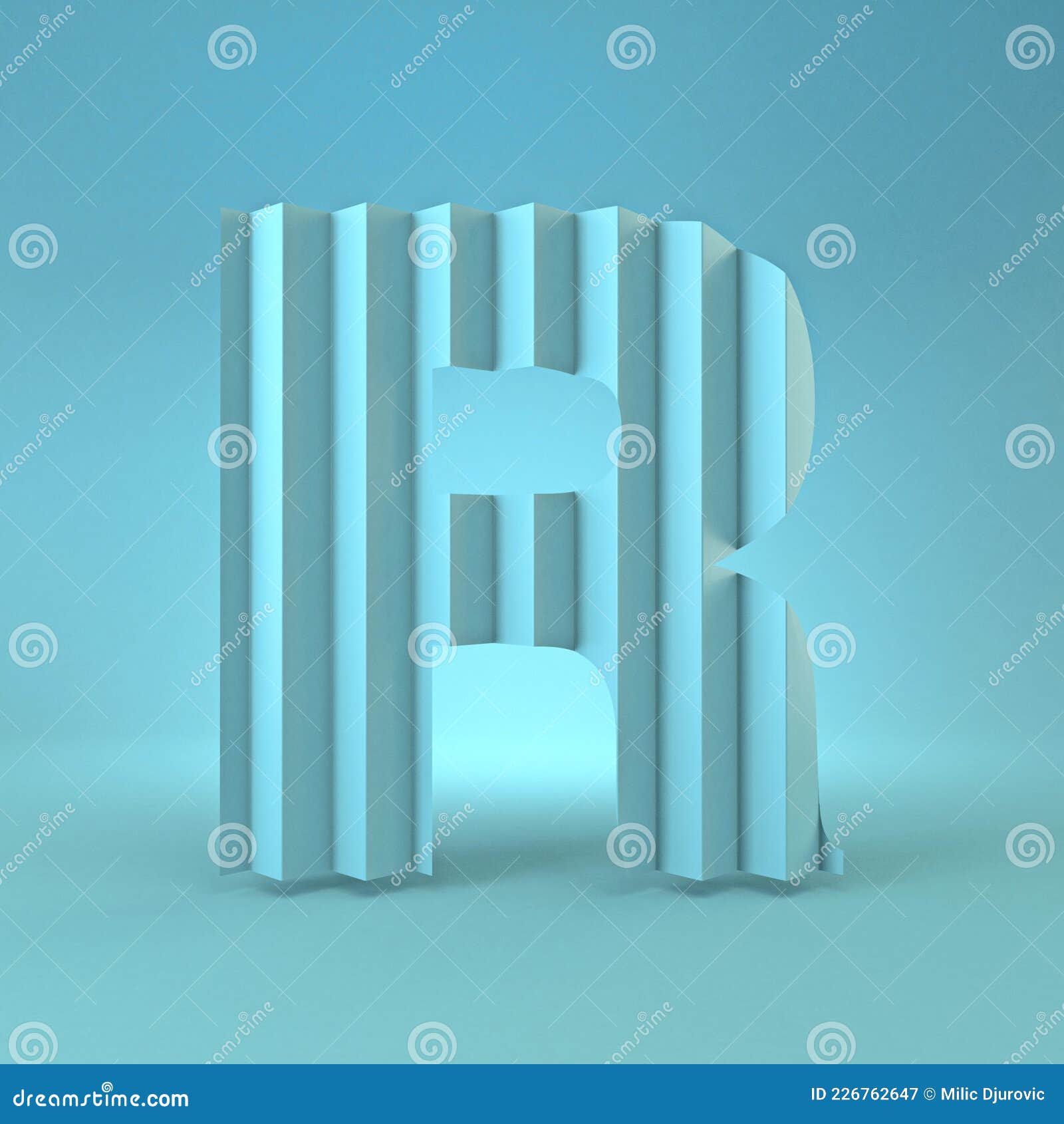 Cold blue font Letter R 3D stock illustration. Illustration of ...