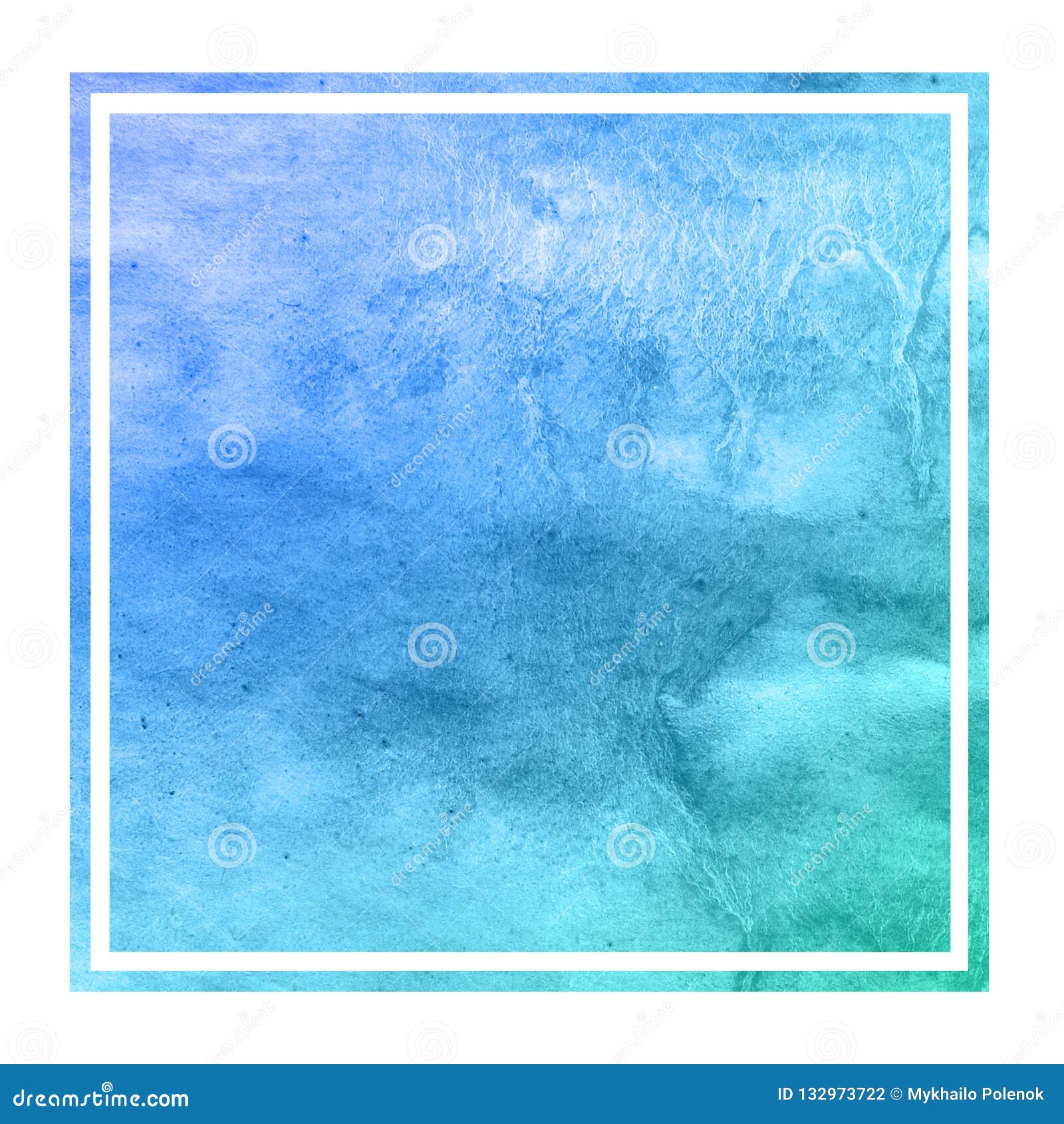 Cold Blue Hand Drawn Watercolor Rectangular Frame Background Texture ...