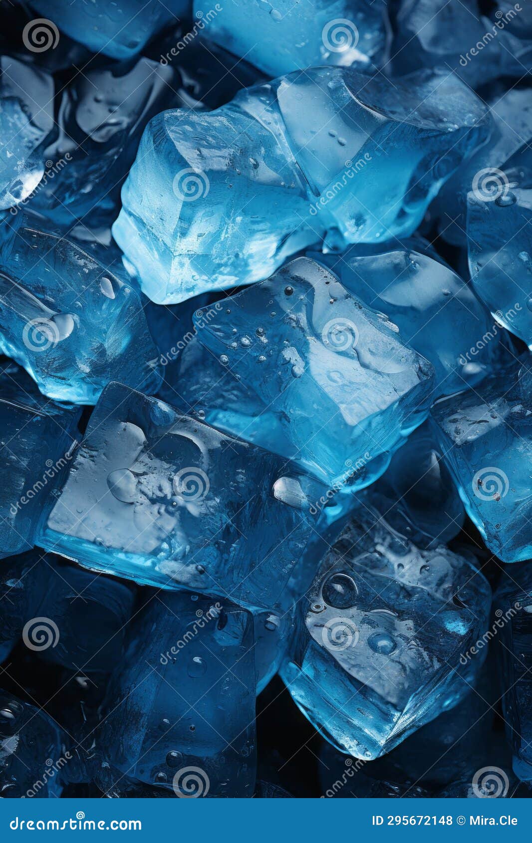 Cold Blue Ice Cubes, Created with Generative AI Stock Illustration ...