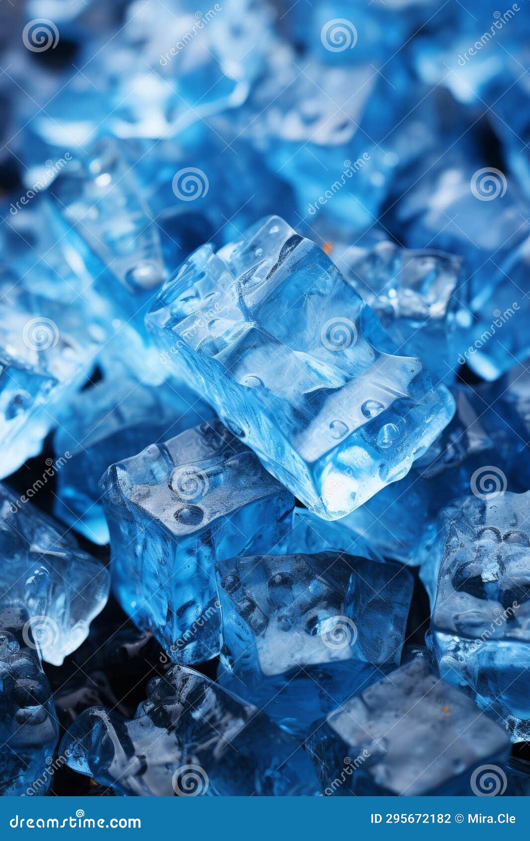 Cold Blue Ice Cubes, Created with Generative AI Stock Illustration ...