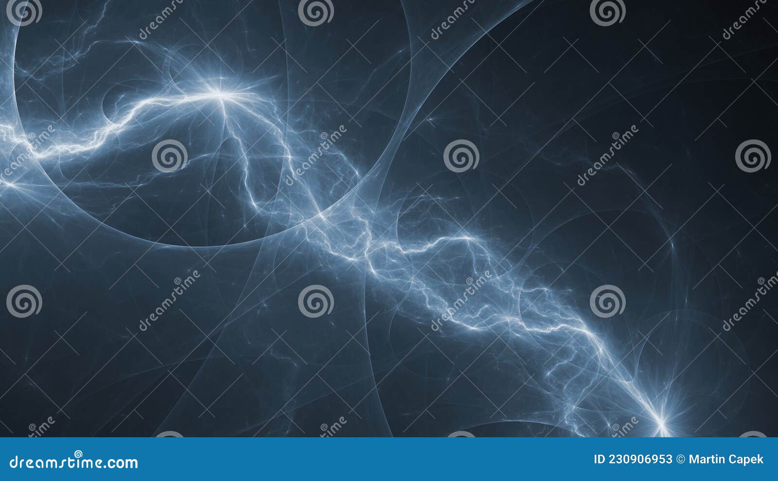 Cold Blue Plasma Lightning, Abstract Energy and Electricity Background ...