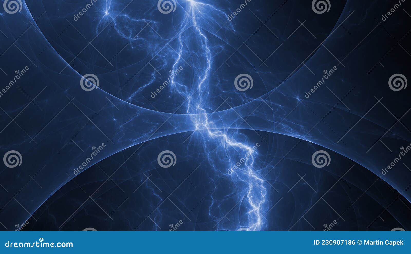 Cold Blue Plasma Lightning, Abstract Energy and Electricity Background ...