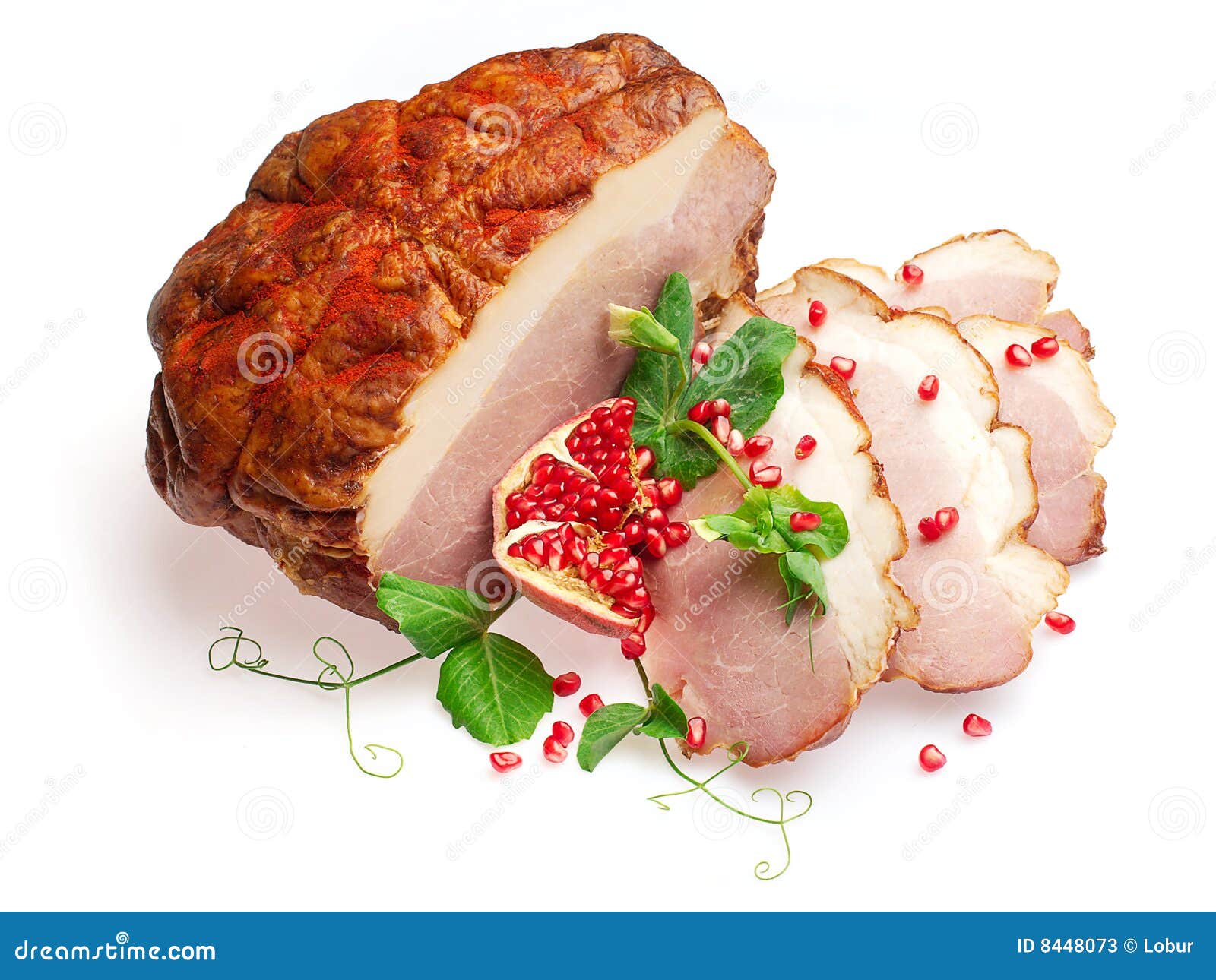 Cold Boiled Pork Decorated with Pomegranate... Stock Image - Image of ...