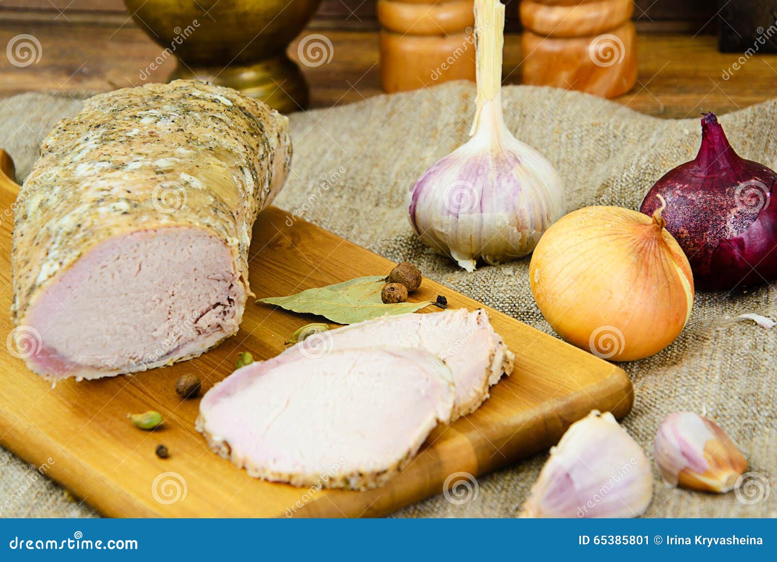Cold Boiled Pork with Spice Stock Image - Image of delicatessen ...