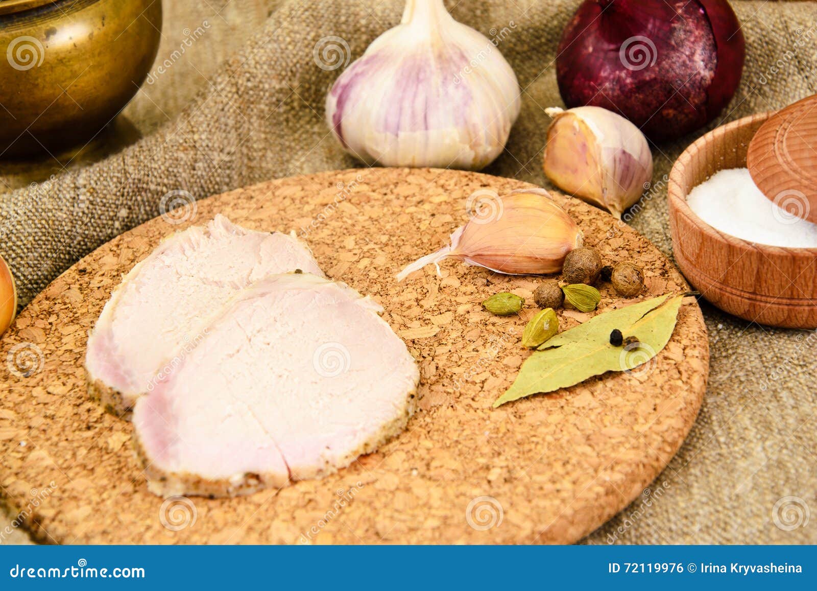 Cold Boiled Pork with Spice Stock Photo - Image of material, cooked ...