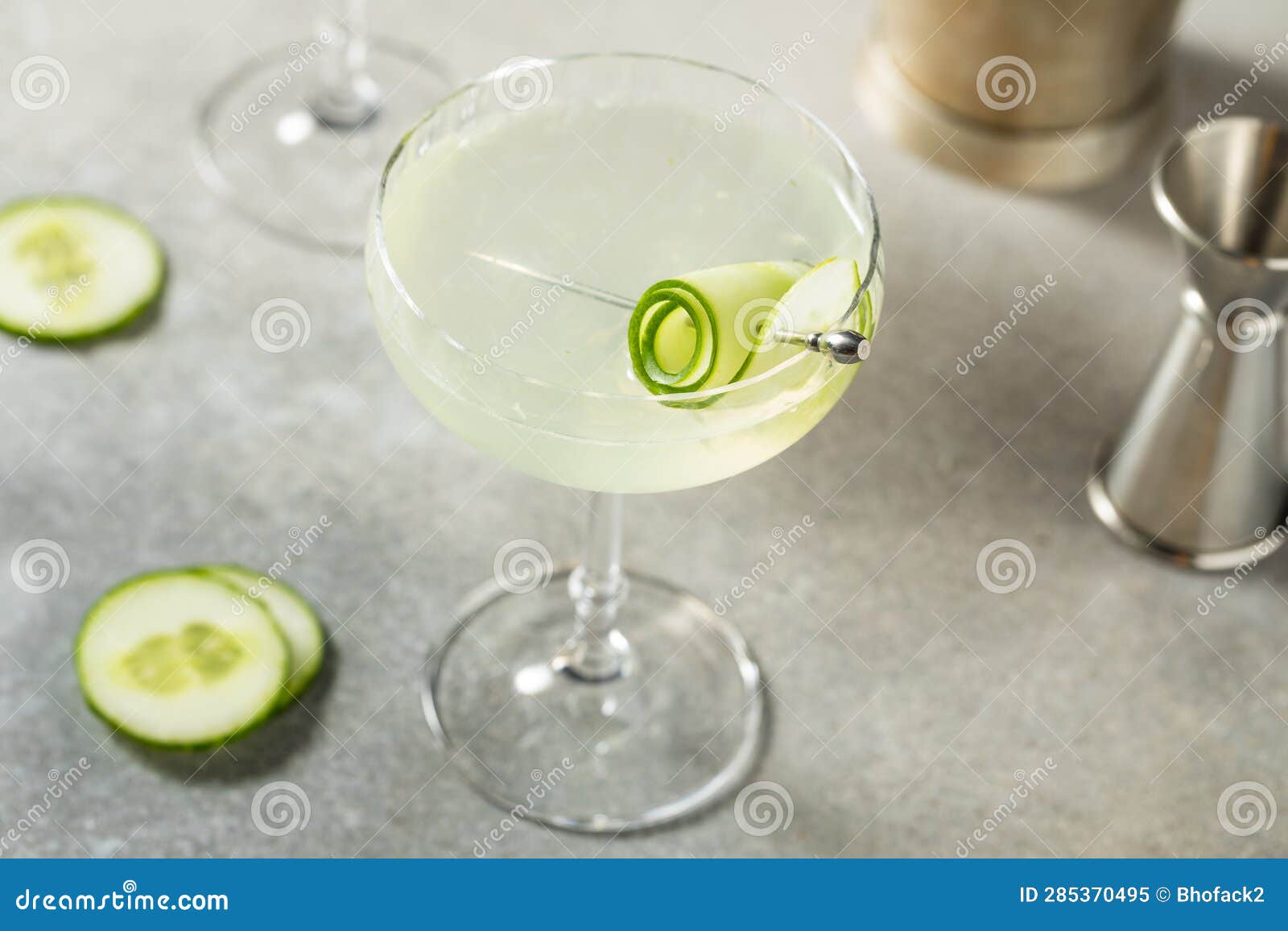 Cold Boozy Cucumber Martini Stock Image - Image of refreshing, drink ...