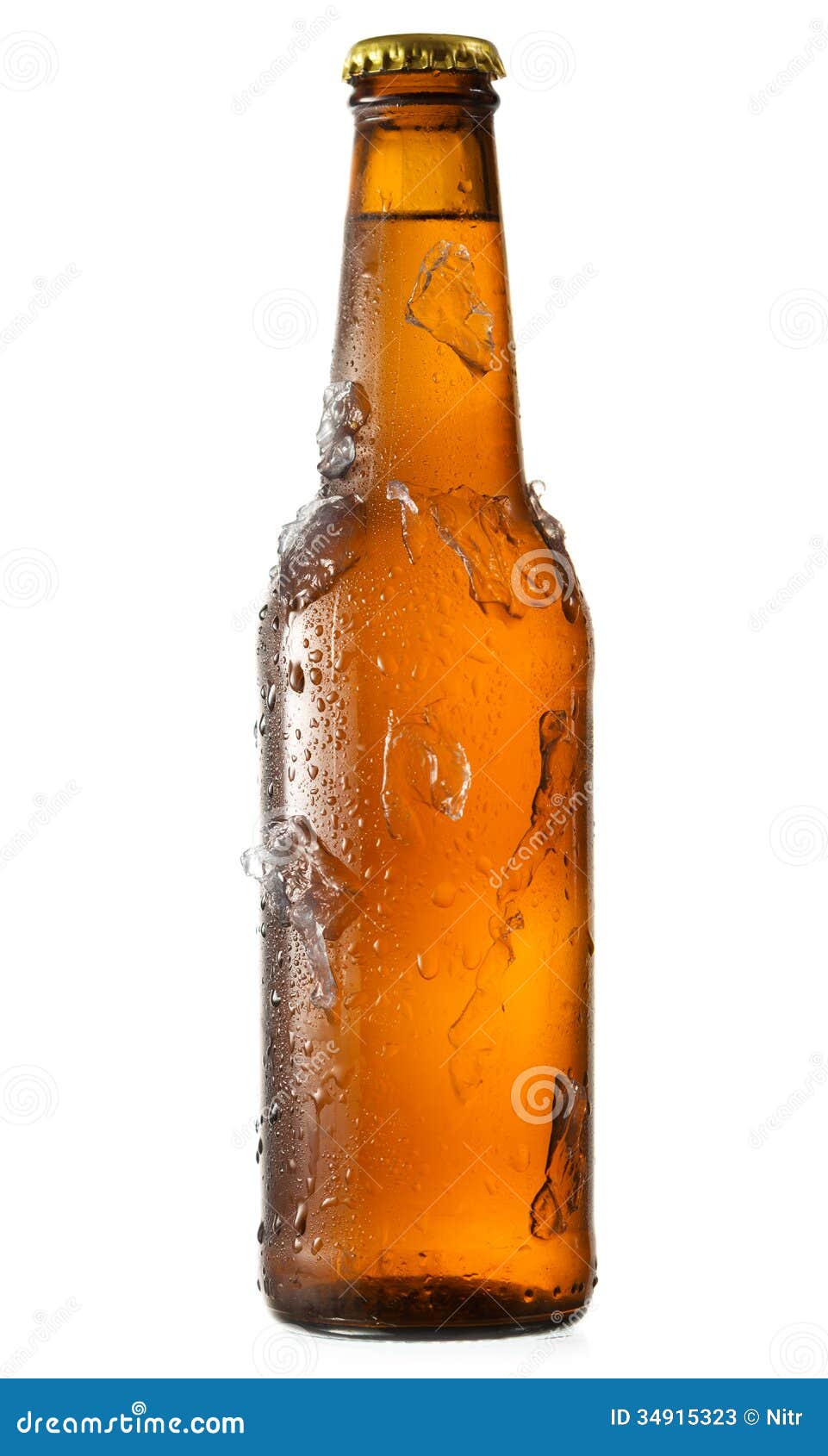 Cold Bottle of Beer with Ice Stock Image - Image of beer, background ...