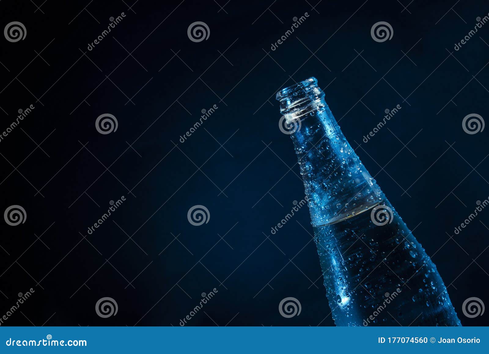 Cold Textured Bottle with Water Drops Stock Photo - Image of drink ...