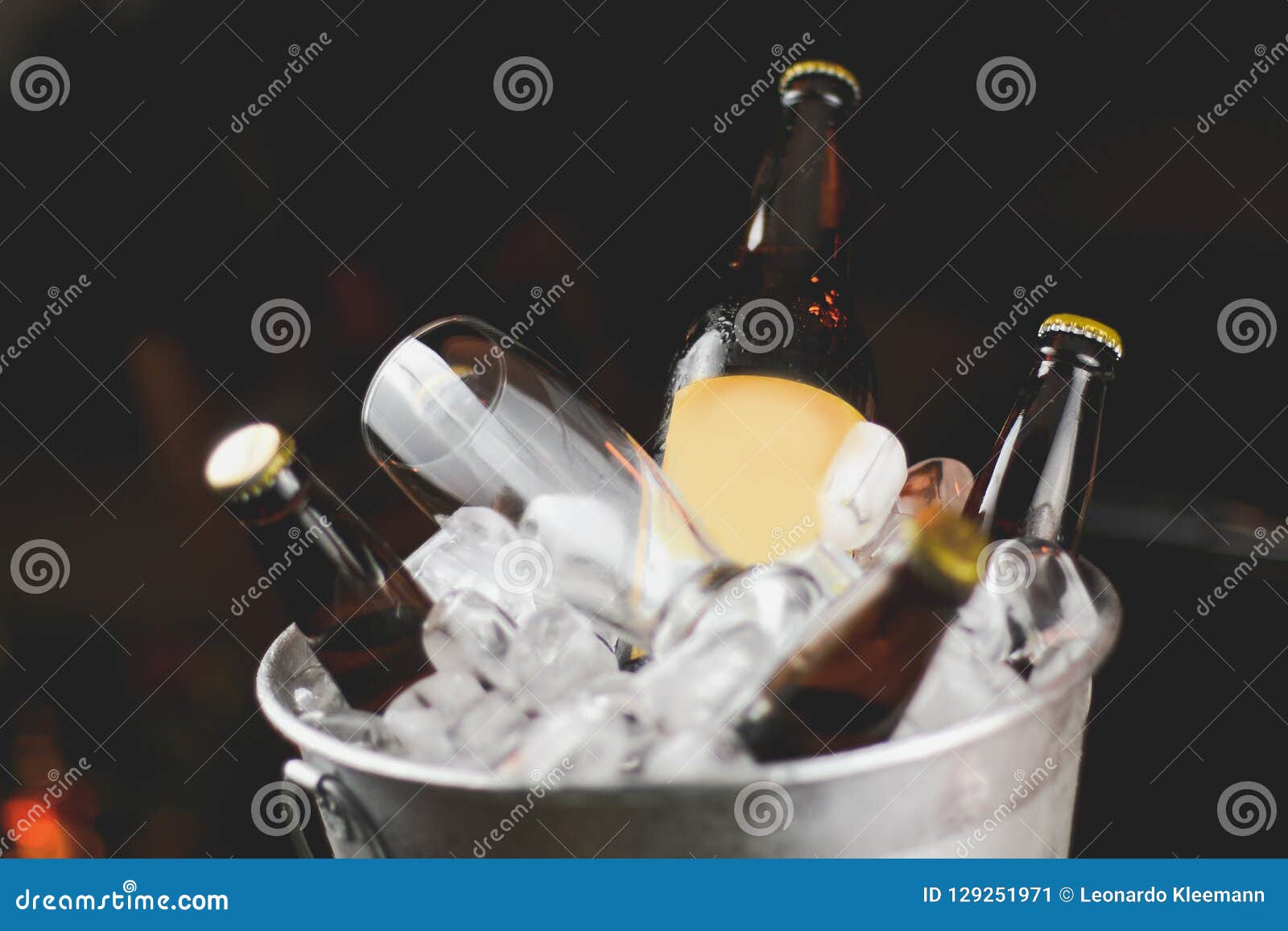 Cold Bottles of Beer in Bucket Stock Image - Image of full, beverage ...