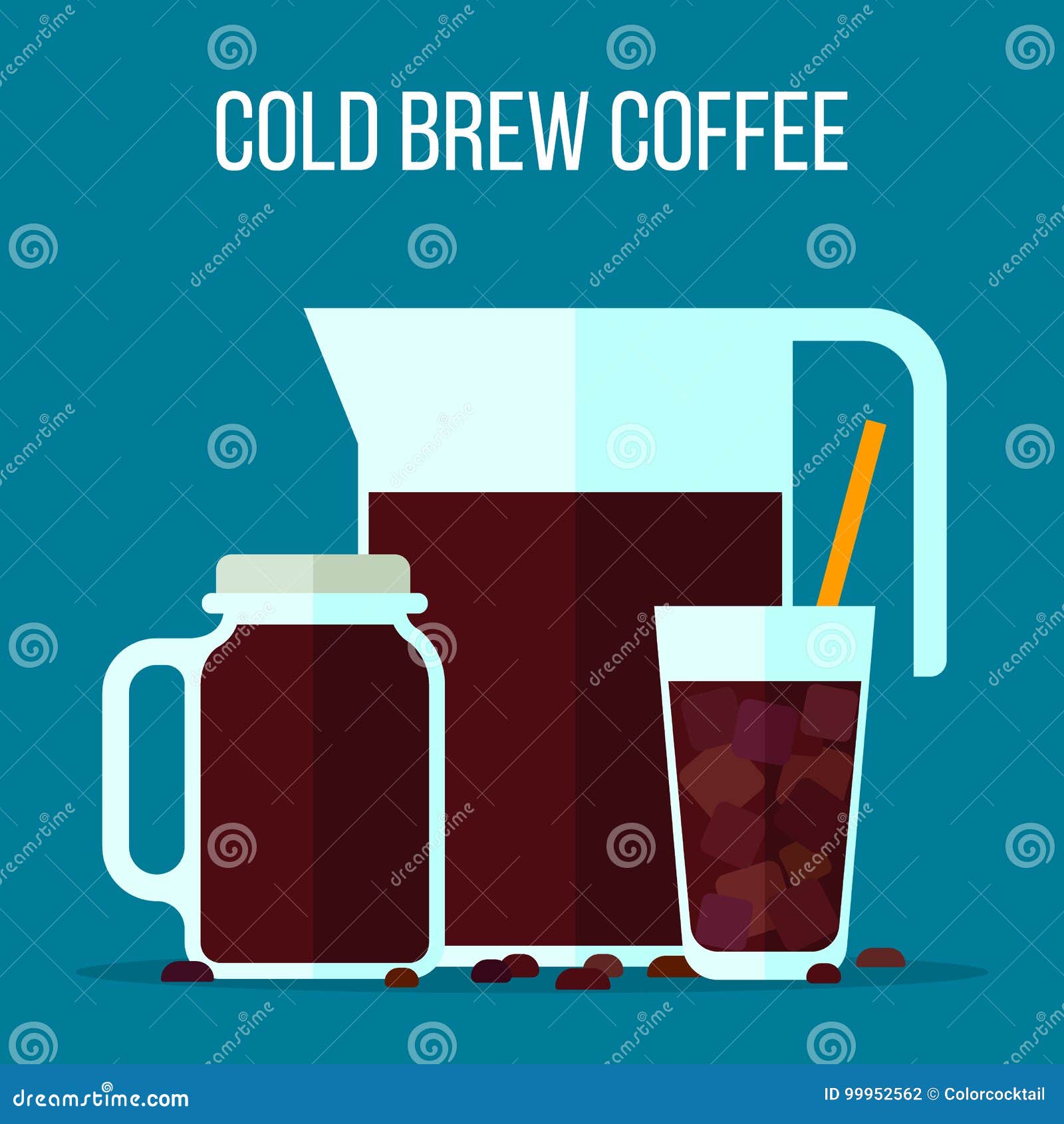 Cold brew coffee stock vector. Illustration of style - 99952562