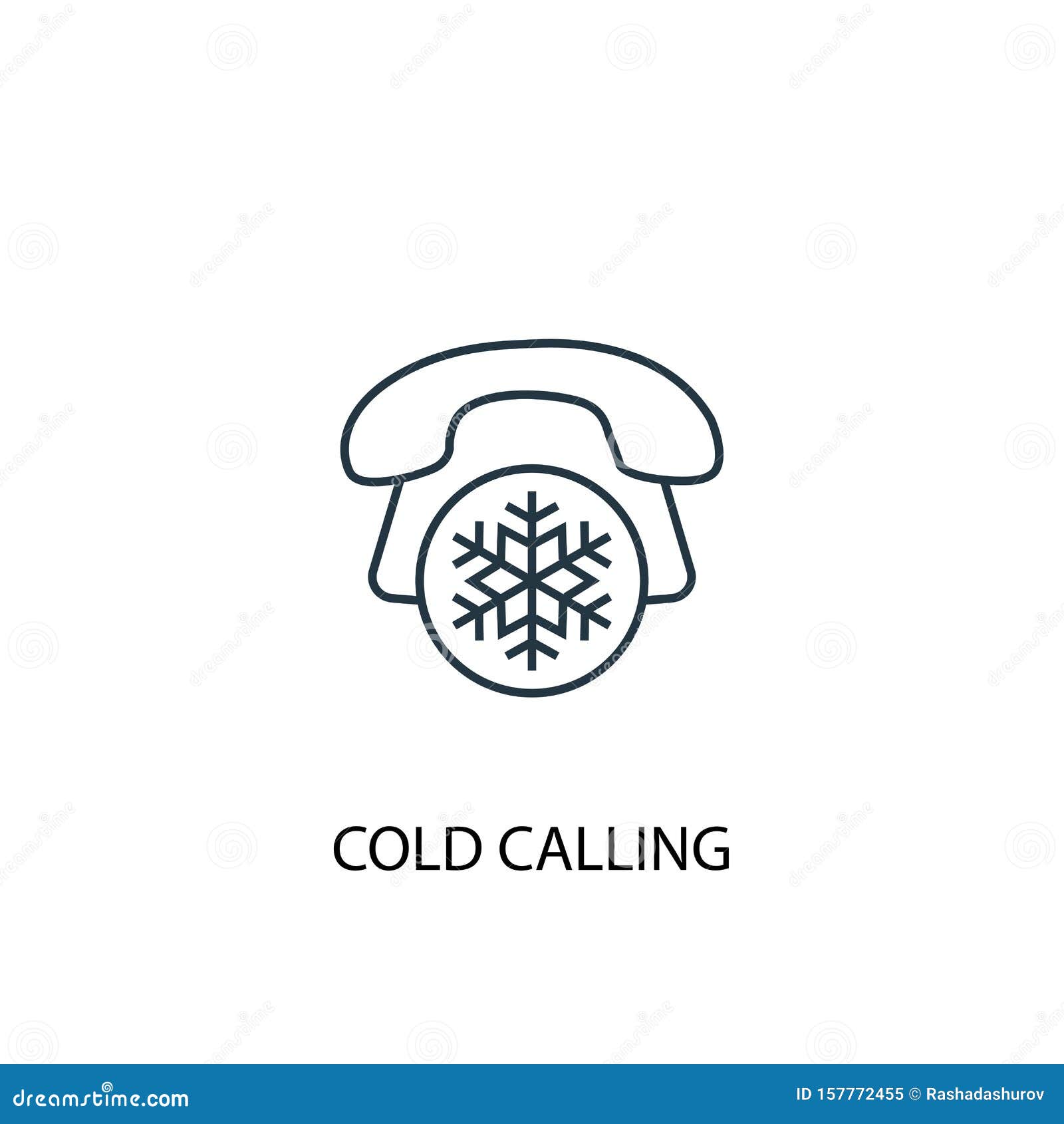 Cold Calling Concept Line Icon. Simple Stock Vector - Illustration of ...