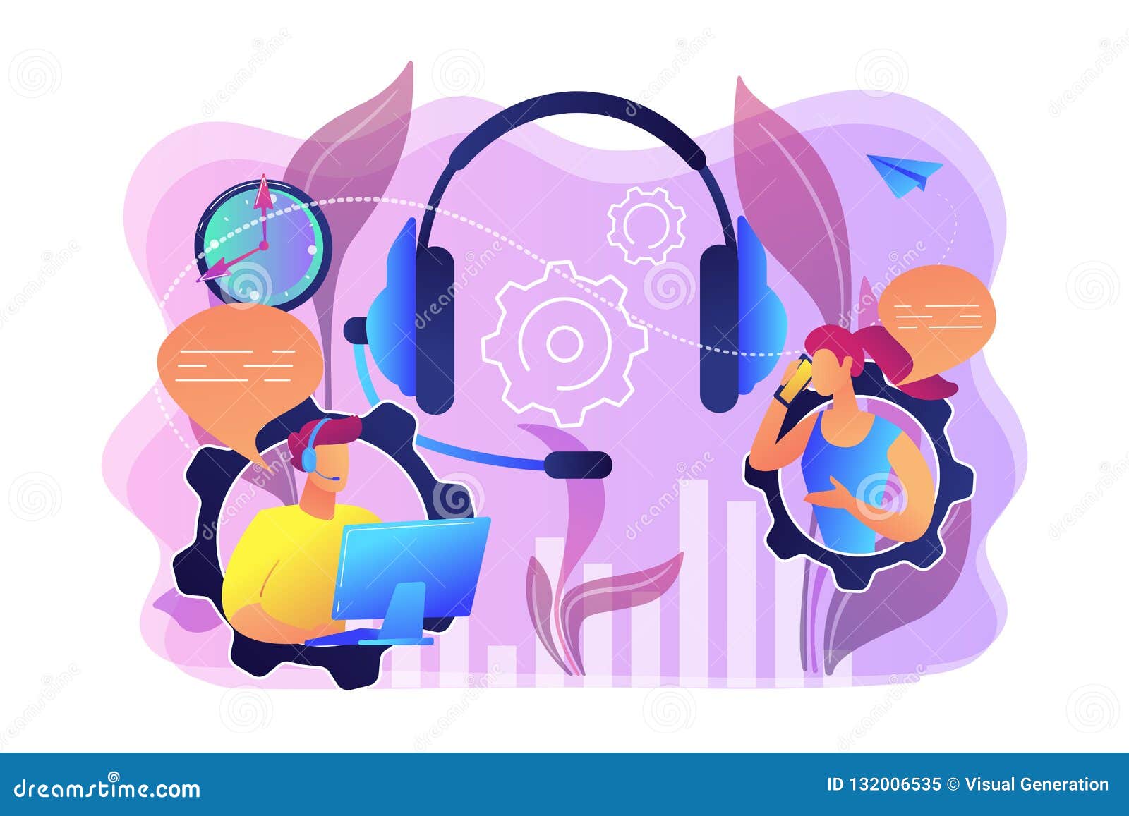 Cold Calling Concept Vector Illustration. Stock Vector - Illustration ...