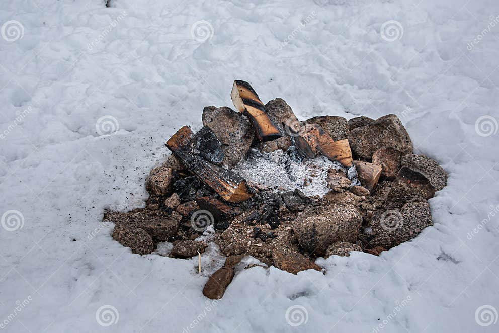 Cold Campfire stock image. Image of nature, campfire - 228836749
