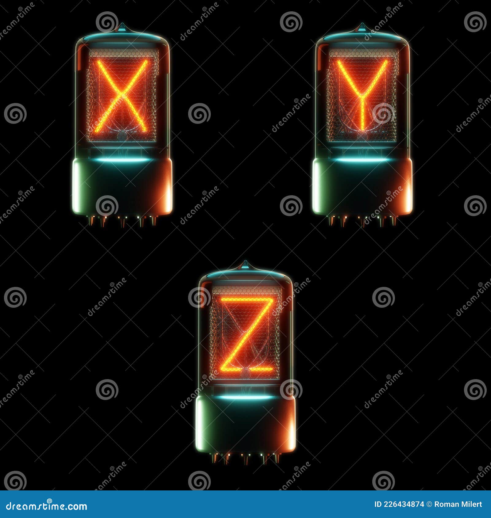 Cold Cathode Tube Alphabet - Digits 1-3 Stock Image | CartoonDealer.com ...