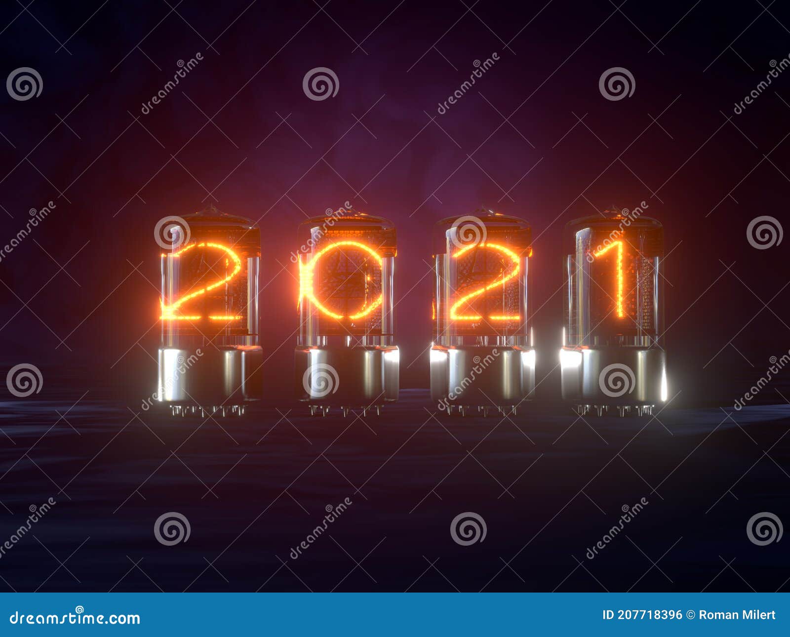Cold Cathode Retro Display Numbers Cartoon Vector | CartoonDealer.com ...