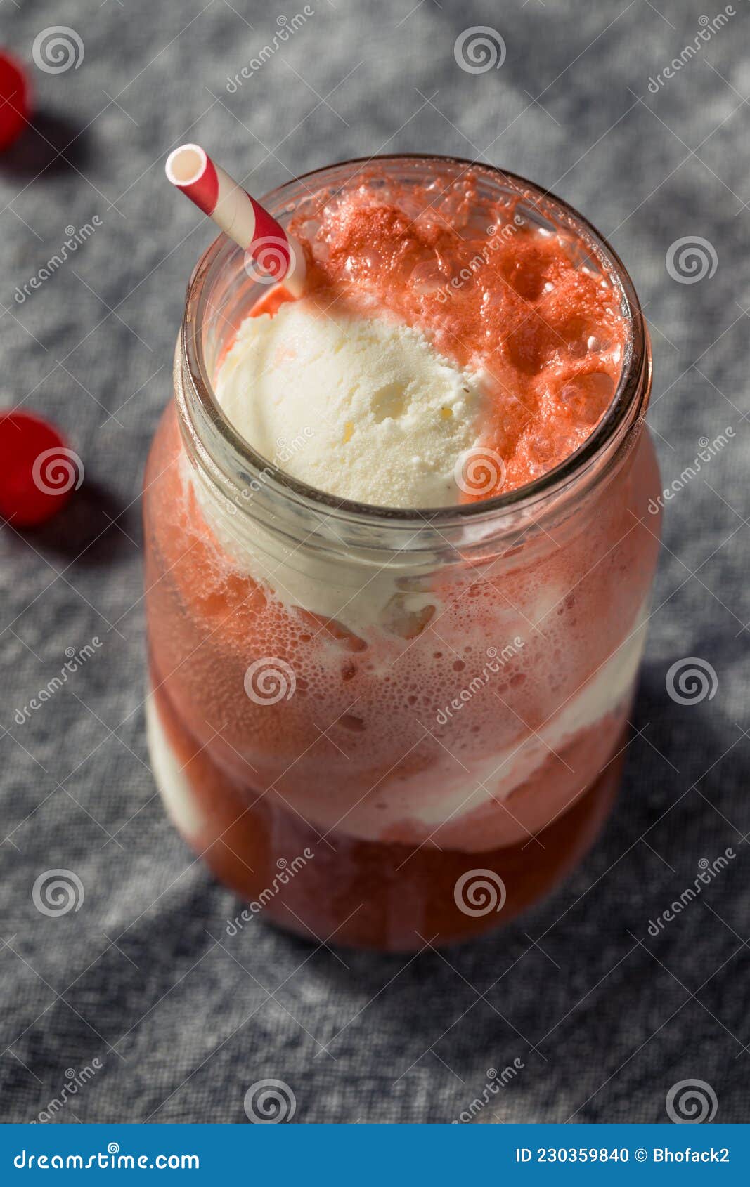 Cold Cherry Cola Ice Cream Float Stock Photo - Image of summer, tasty ...