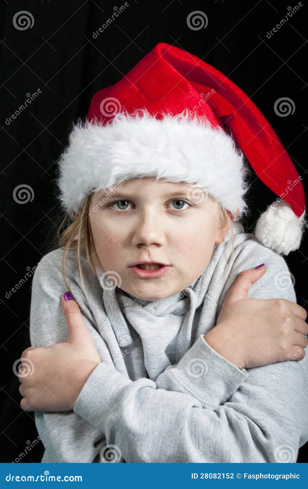 Cold Child at Christmas Time Stock Photo - Image of girl, celebration ...