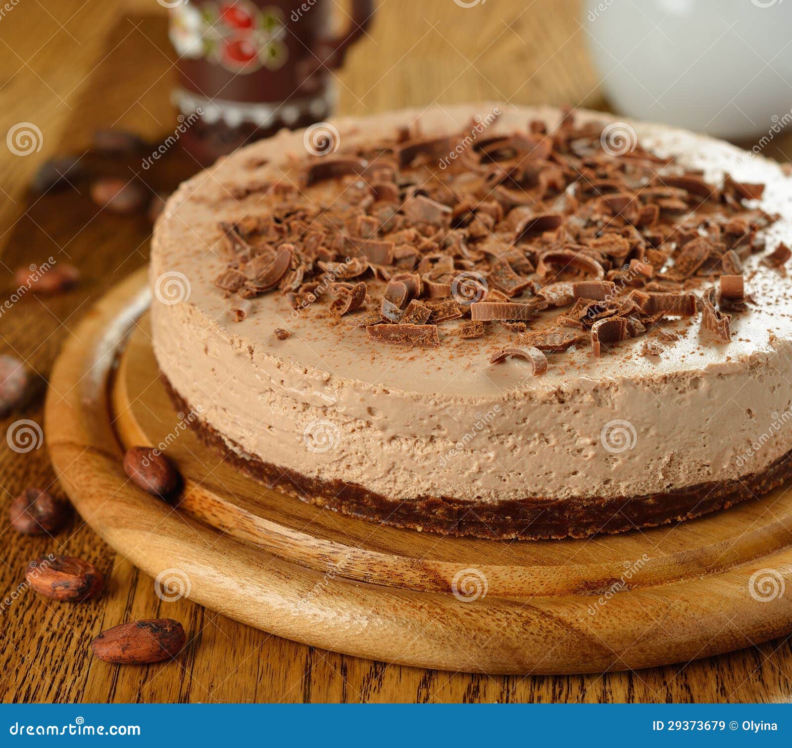 Cold chocolate cheesecake stock image. Image of cocoa - 29373679