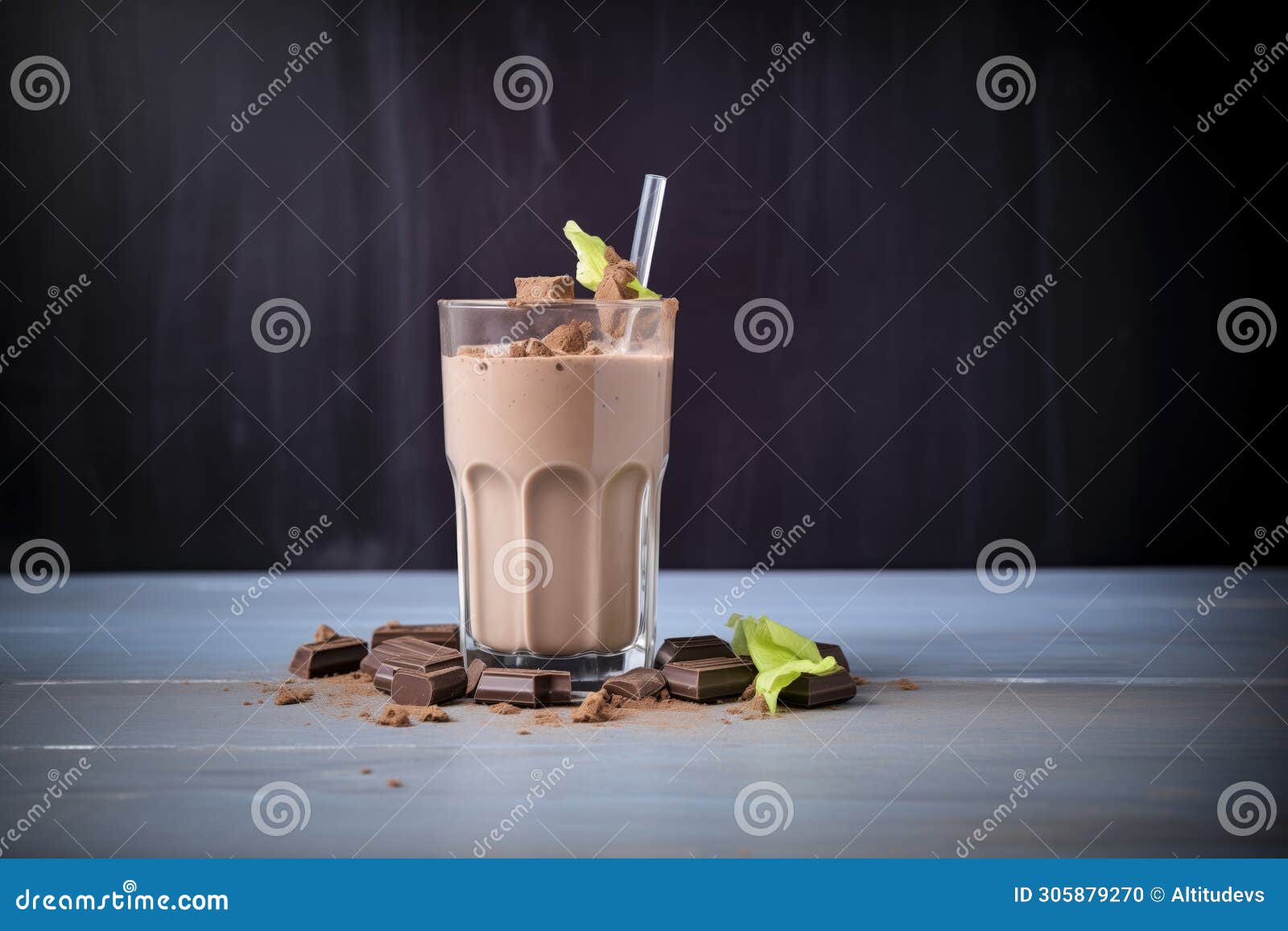 Cold Chocolate Milk in a Glass with Ice Cubes Stock Photo - Image of ...