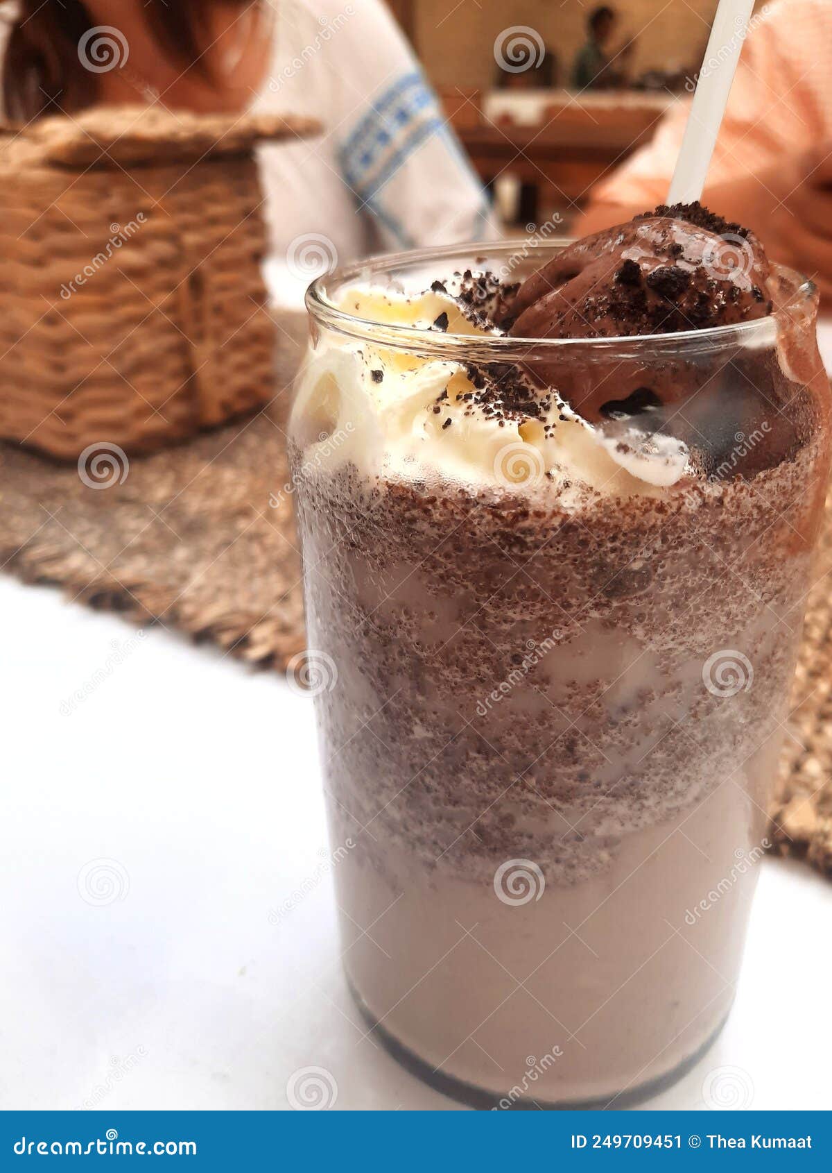 A cold chocolate milkshake stock image. Image of dairy - 249709451