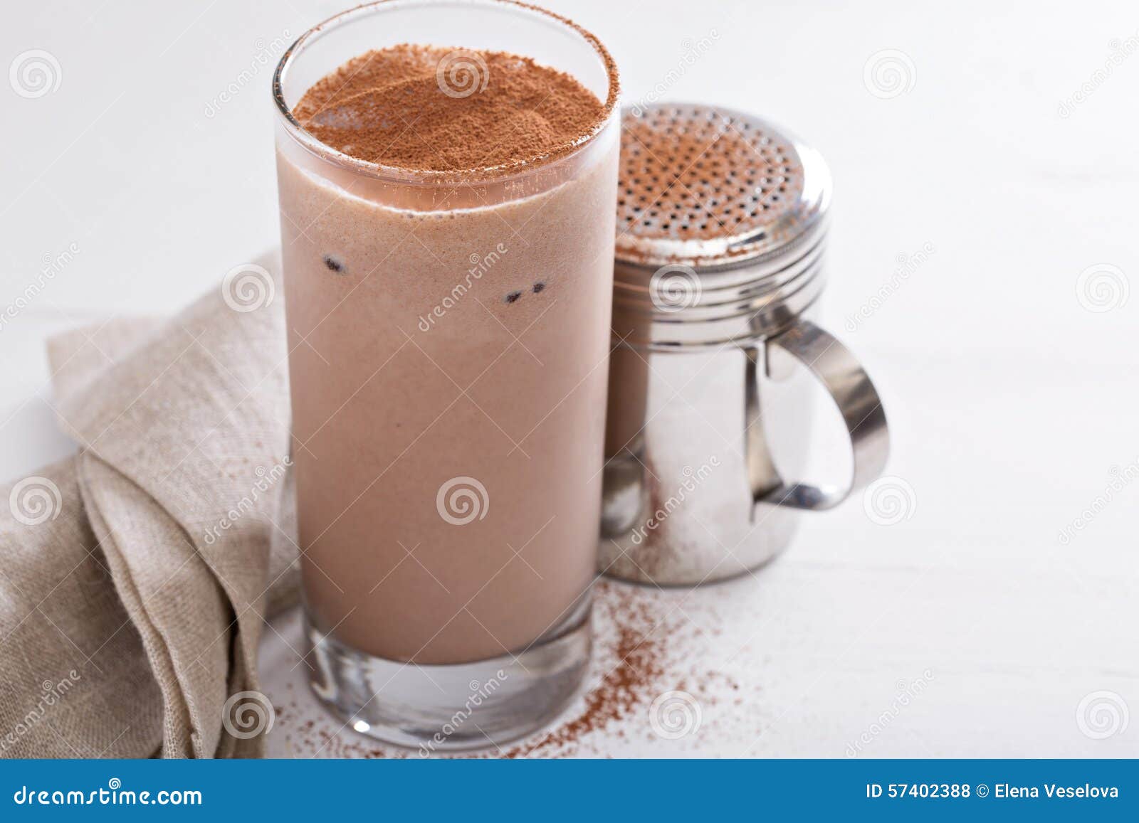 Cold chocolate milkshake stock photo. Image of protein - 57402388
