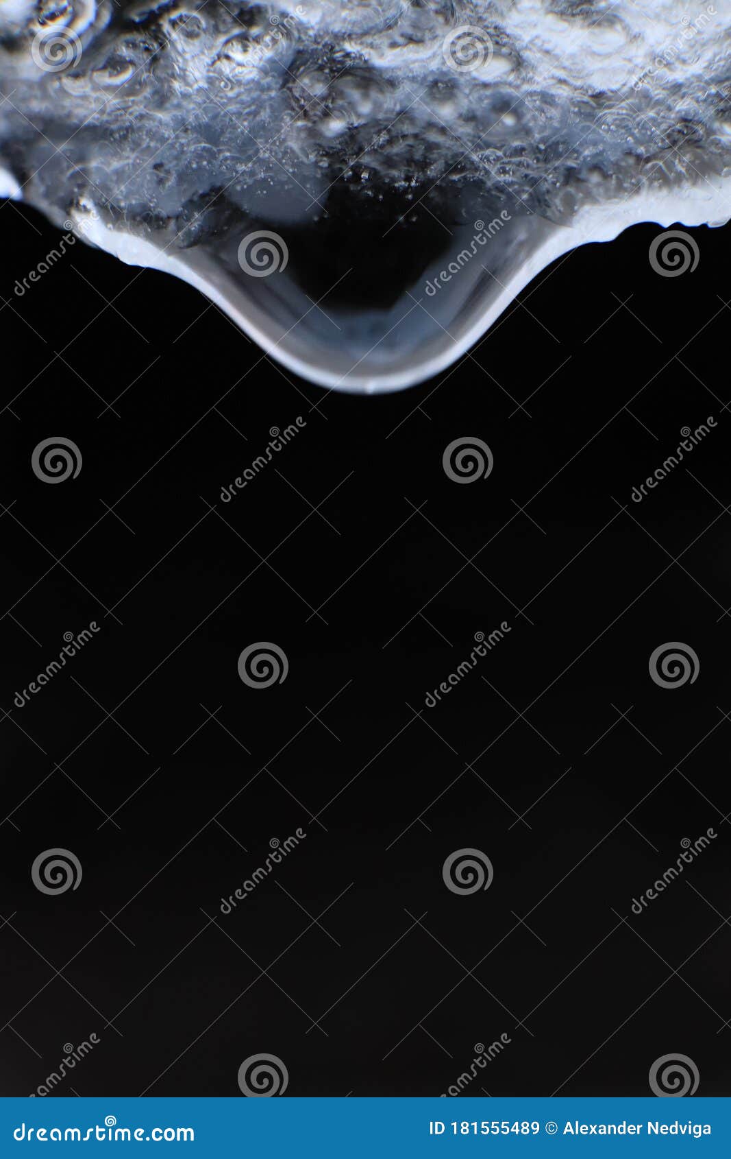 Cold Clear Rain Drop with Ice Reflection Inside. Stock Image - Image of ...
