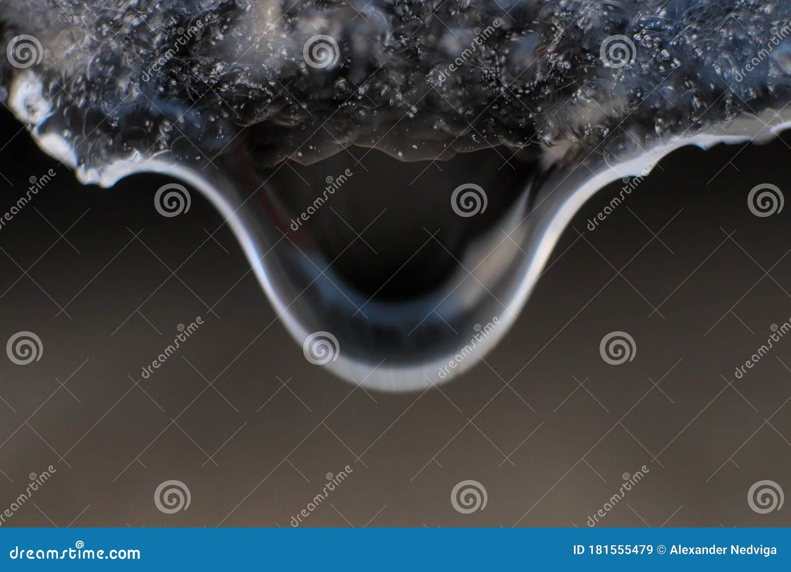 Cold Clear Rain Drop with Ice Reflection Inside. Stock Image - Image of ...