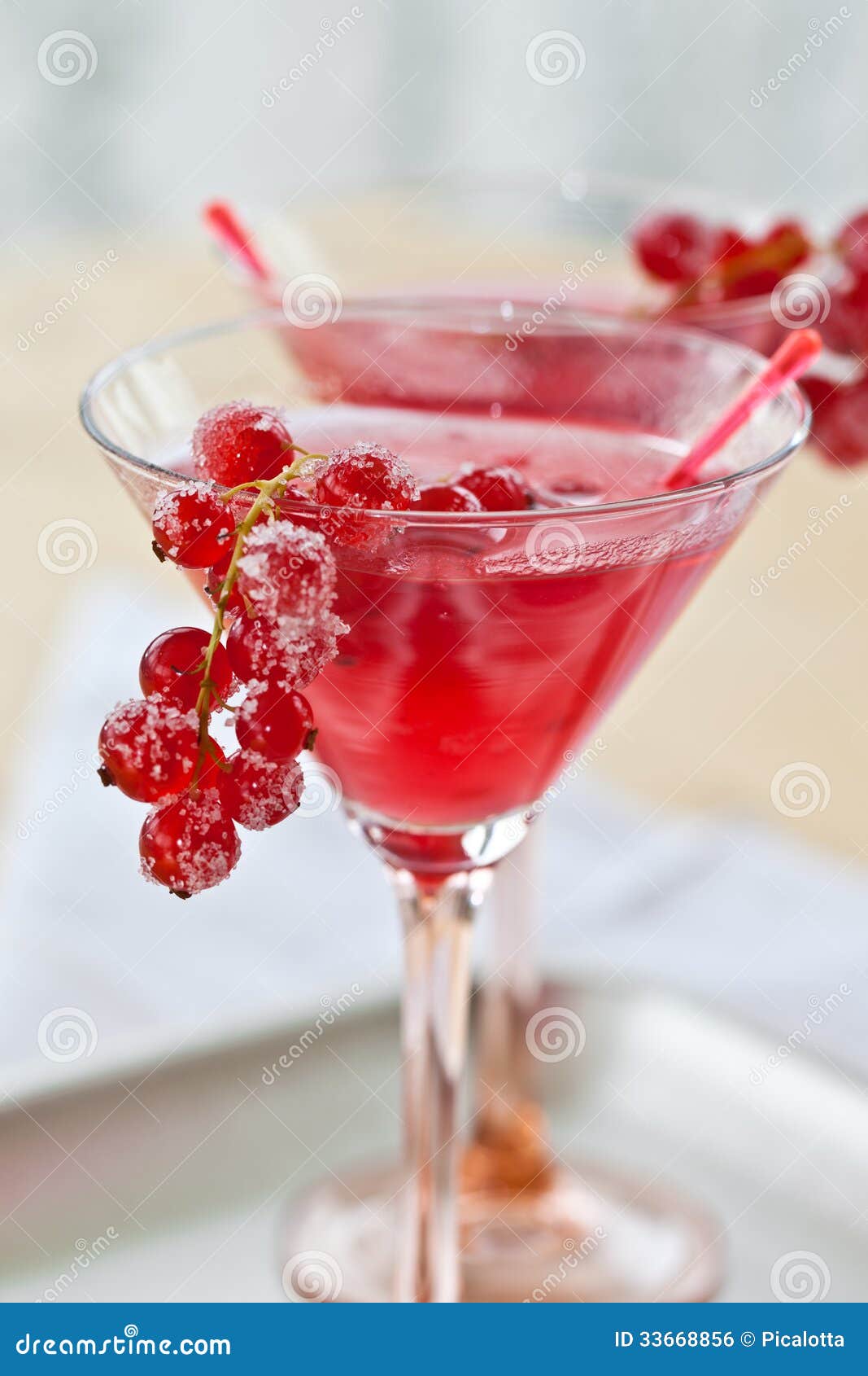 Cold Cocktail with Red Currant Stock Photo - Image of lemon, soda: 33668856