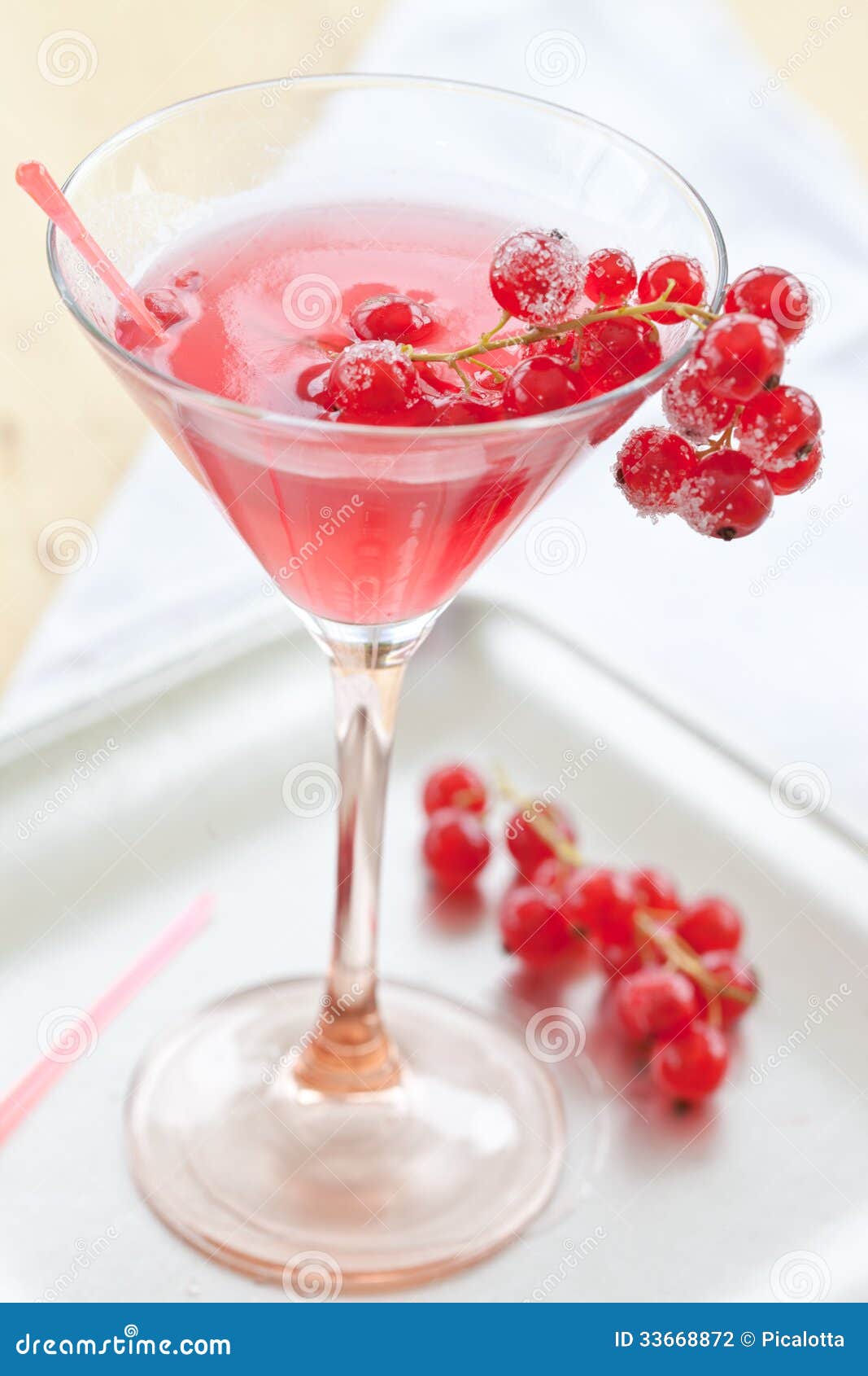 Cold Cocktail with Red Currant Stock Photo - Image of glasses, soda ...