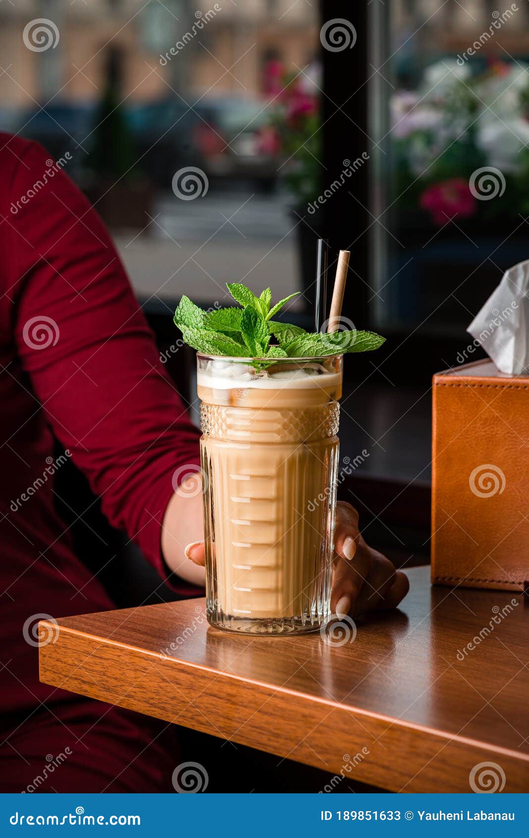 Cold Coffee Cocktail with Mint Stock Image - Image of mint, beverage ...
