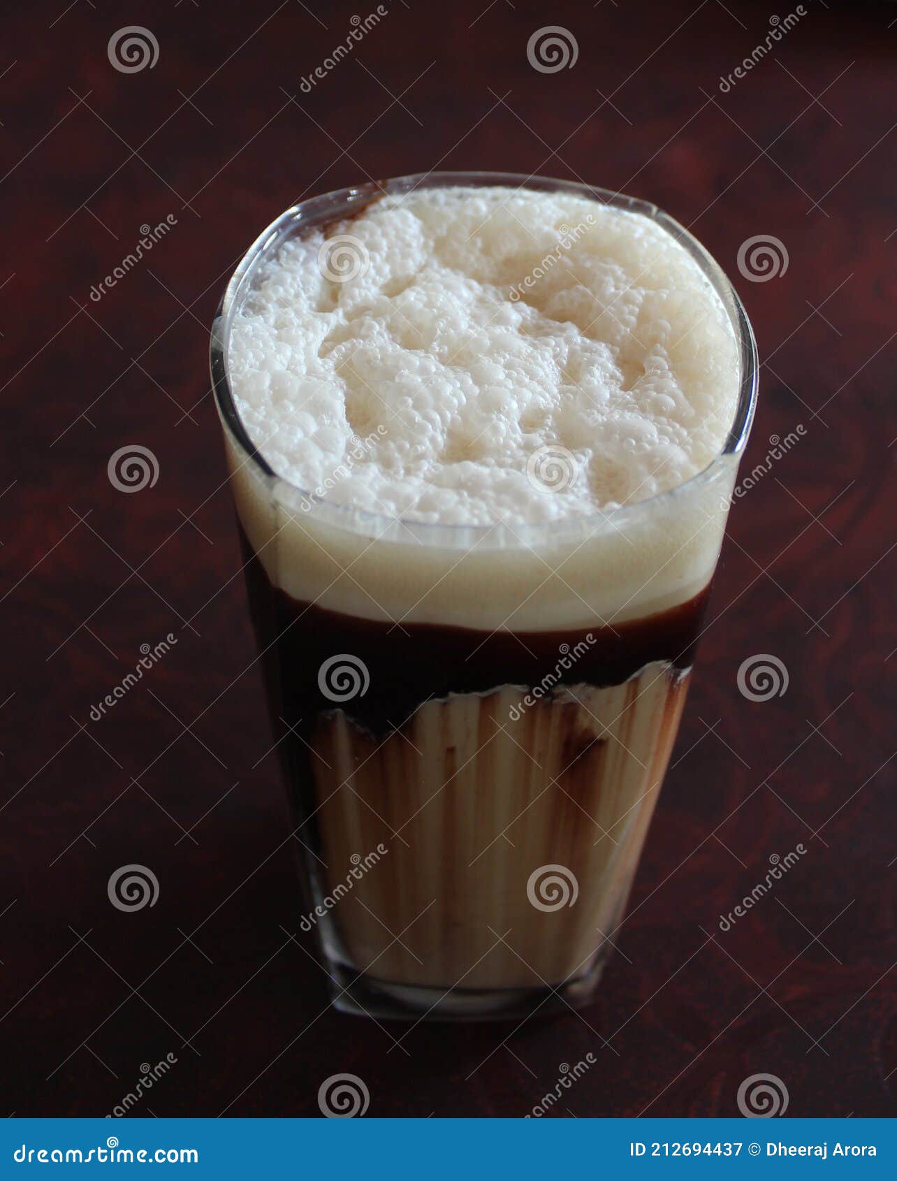 Cold coffee in a glass stock image. Image of brown, refresing - 212694437