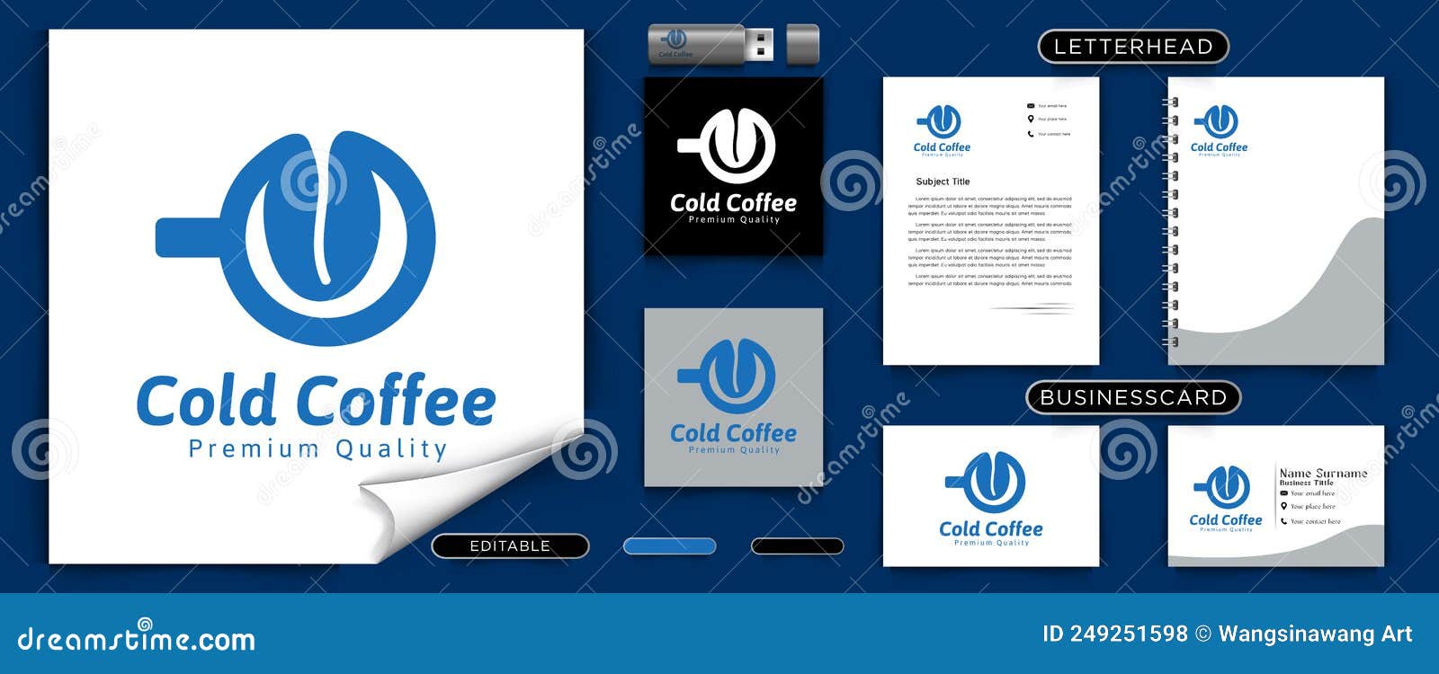 Cold Coffee Logo Ideas. Inspiration Logo Design. Template Vector ...