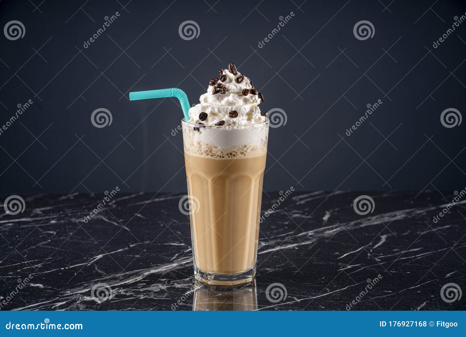 Cold Coffee on Marble Background Stock Photo Stock Photo - Image of ...