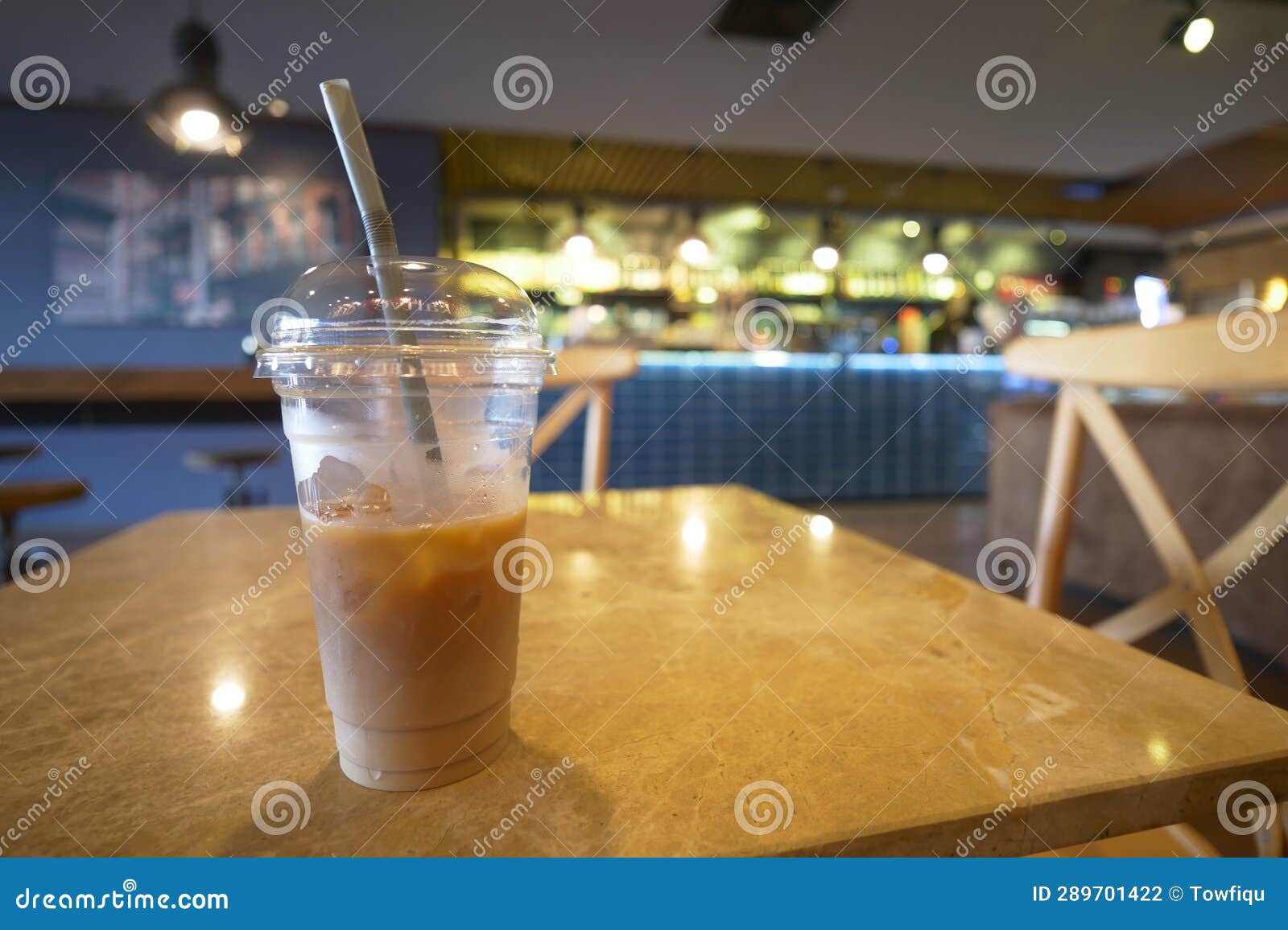 Cold Coffee in a Plastic Container with Smile Shape Design on it Stock ...