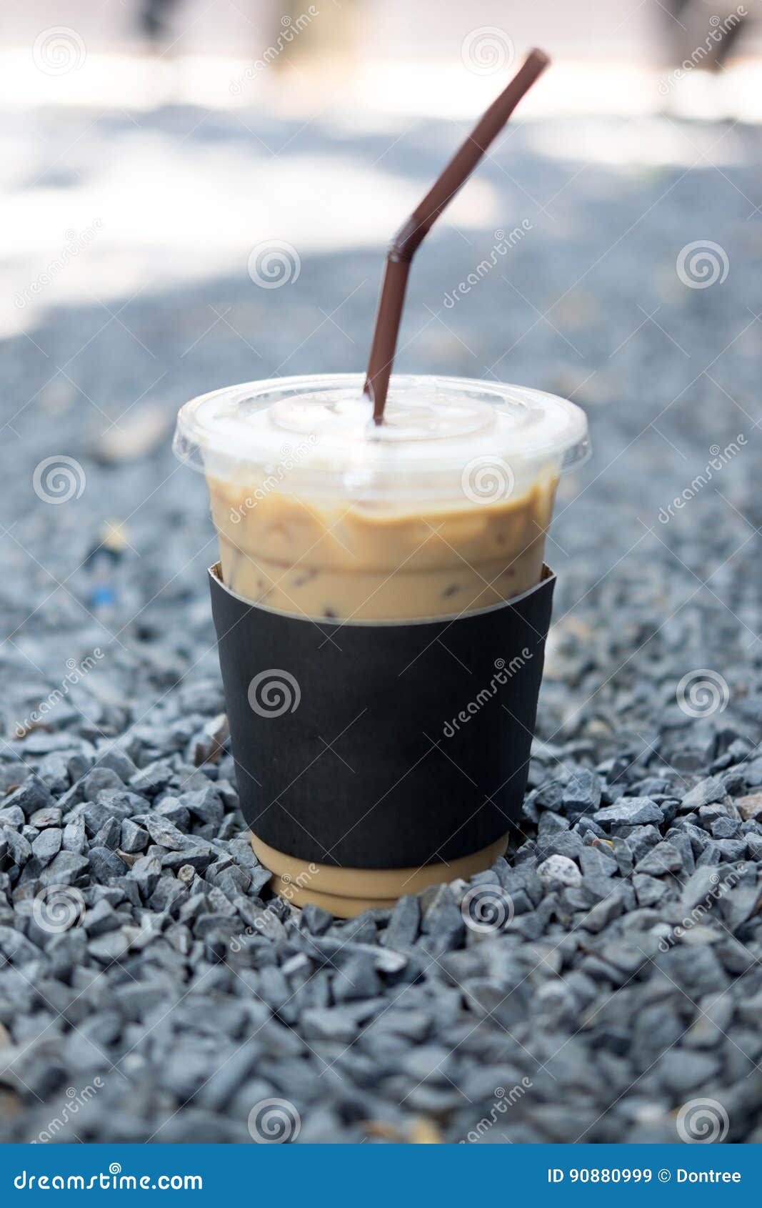Cold coffee in plastic cup stock image. Image of delicious - 90880999