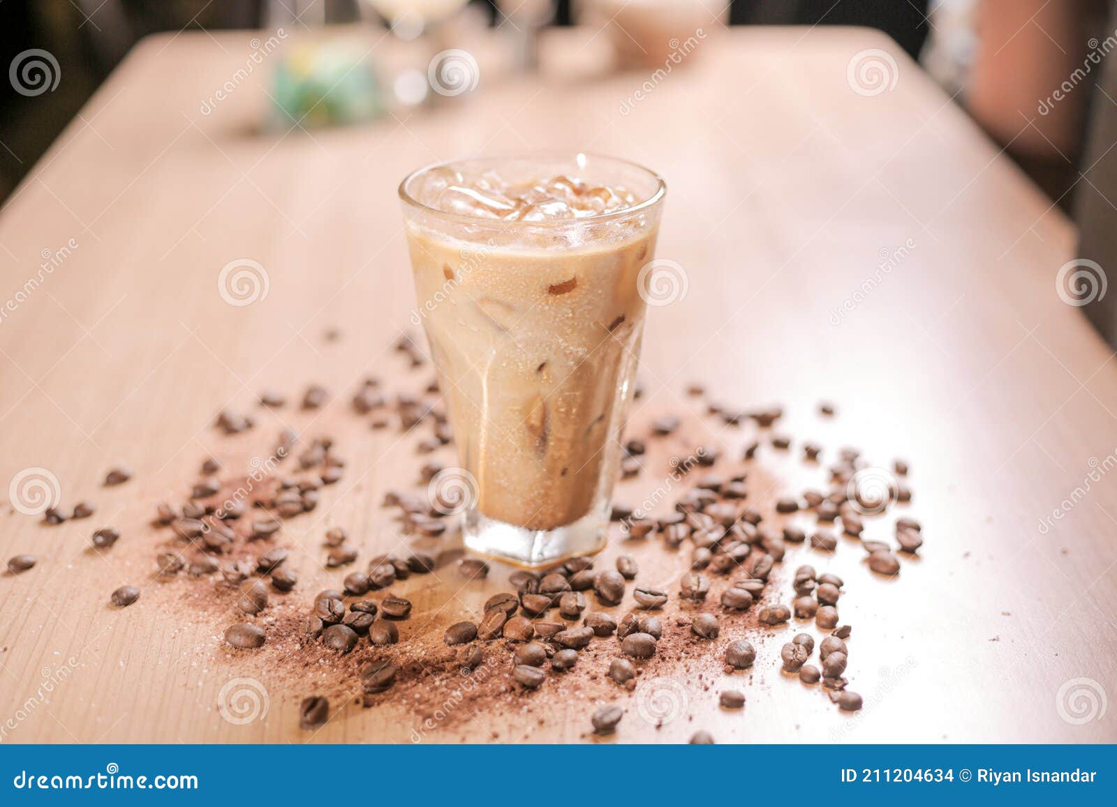 Ice coffee on table stock photo. Image of coffee, high - 211204634