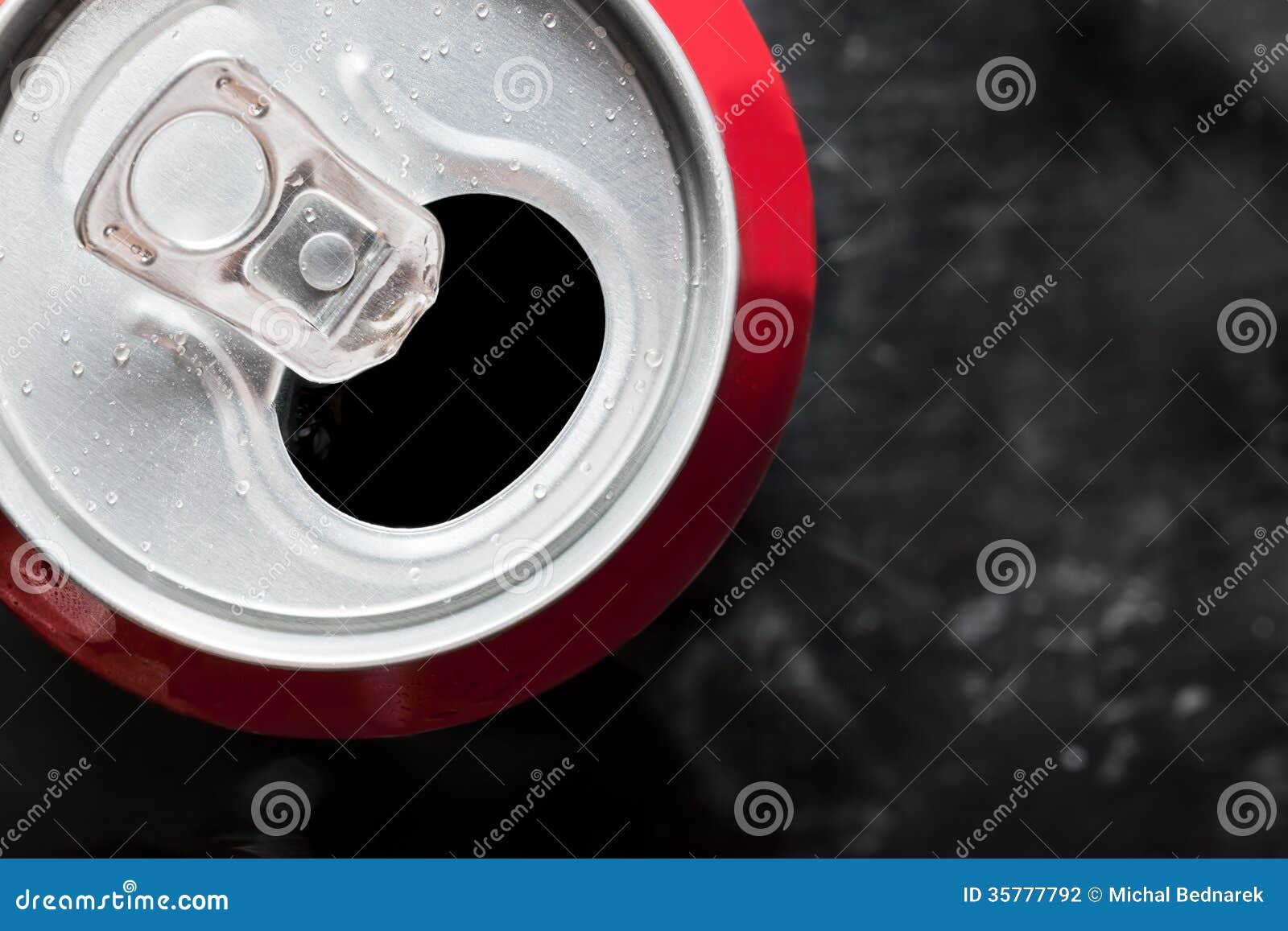 Cold Cola Can Top Close Up with Water Drops Stock Photo - Image of ...